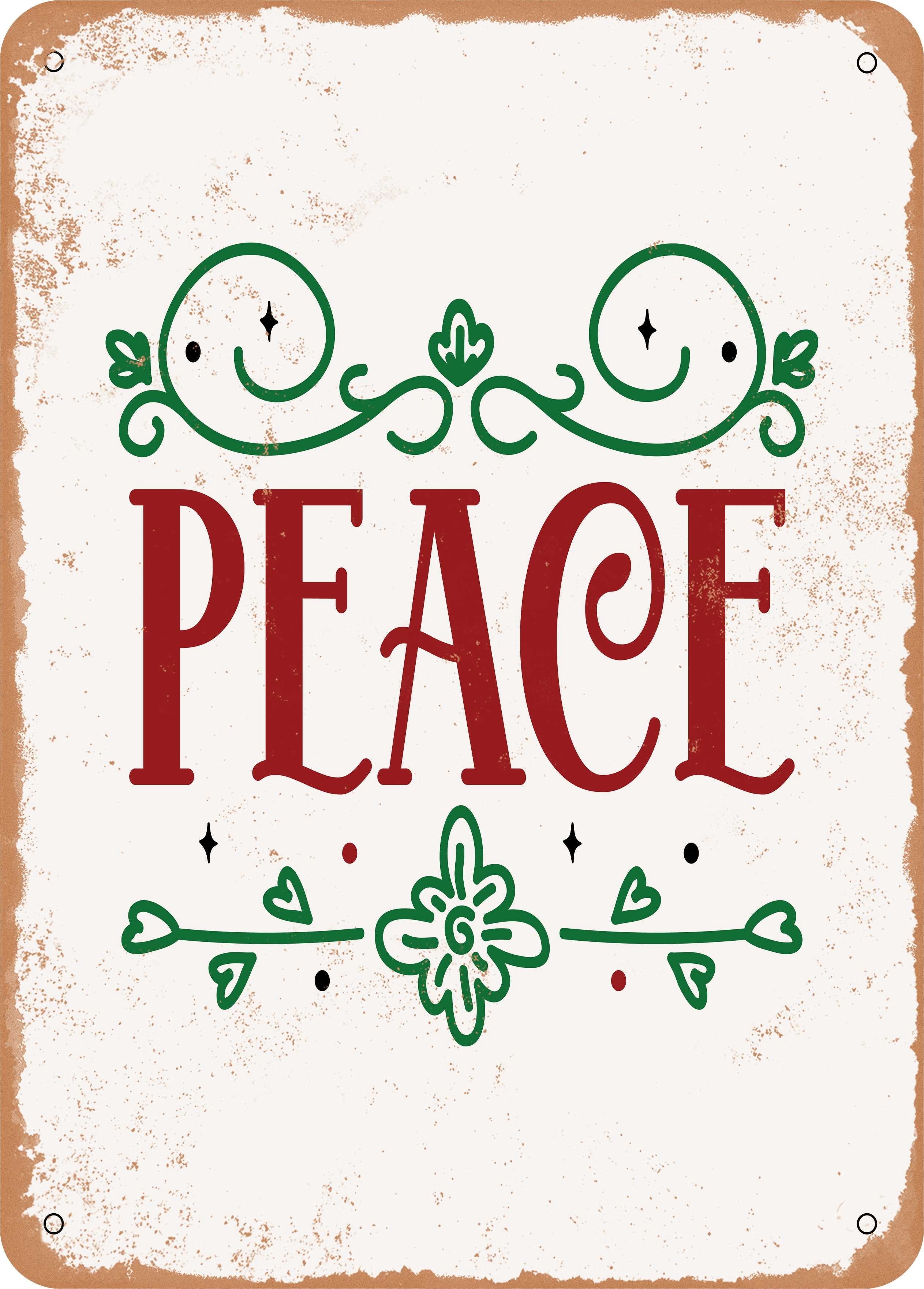 7 x 10 METAL SIGN - Peace - 3 - Vintage Rusty Look - Walmart.com