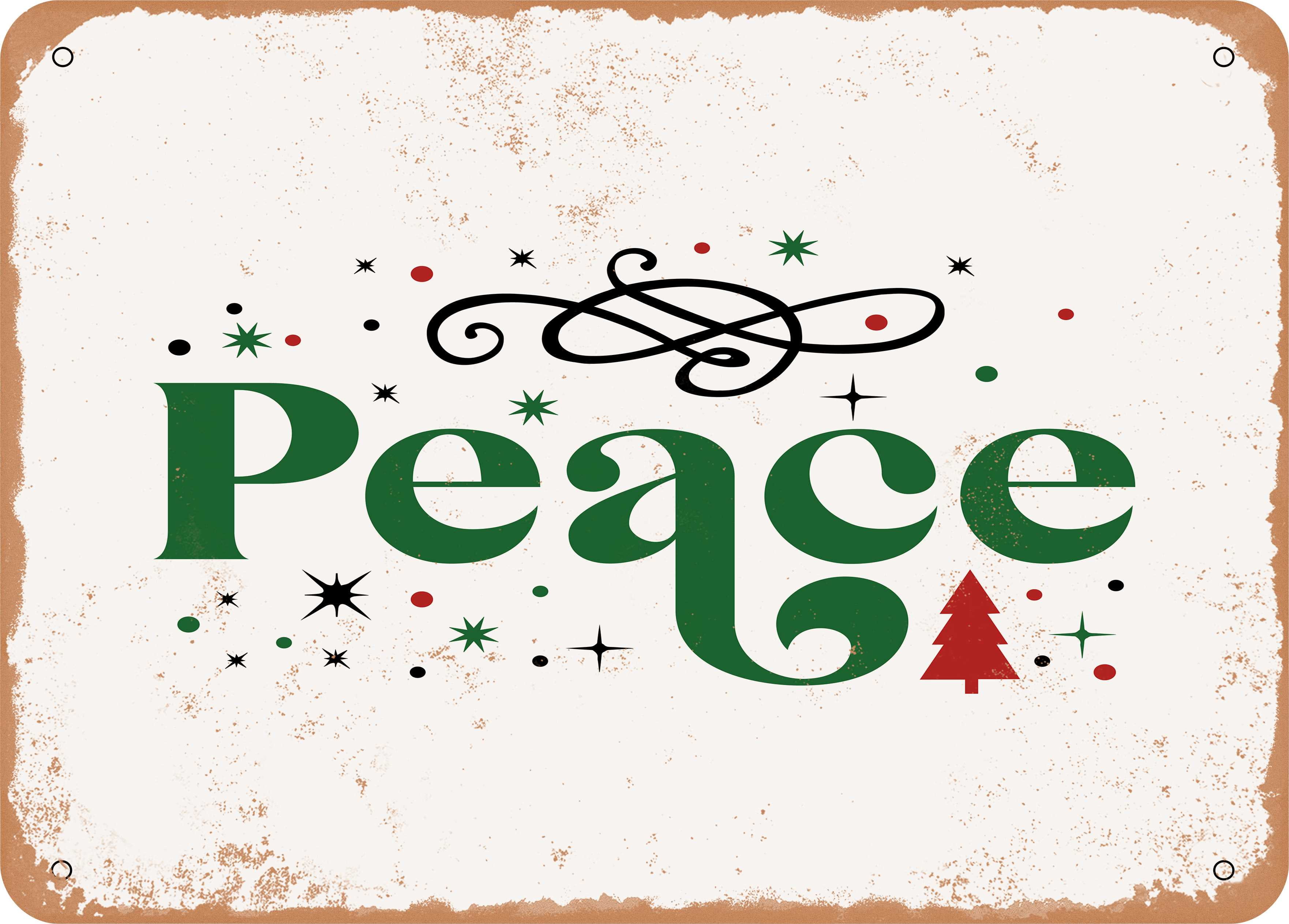 7 x 10 METAL SIGN - Peace - Vintage Rusty Look - Walmart.com