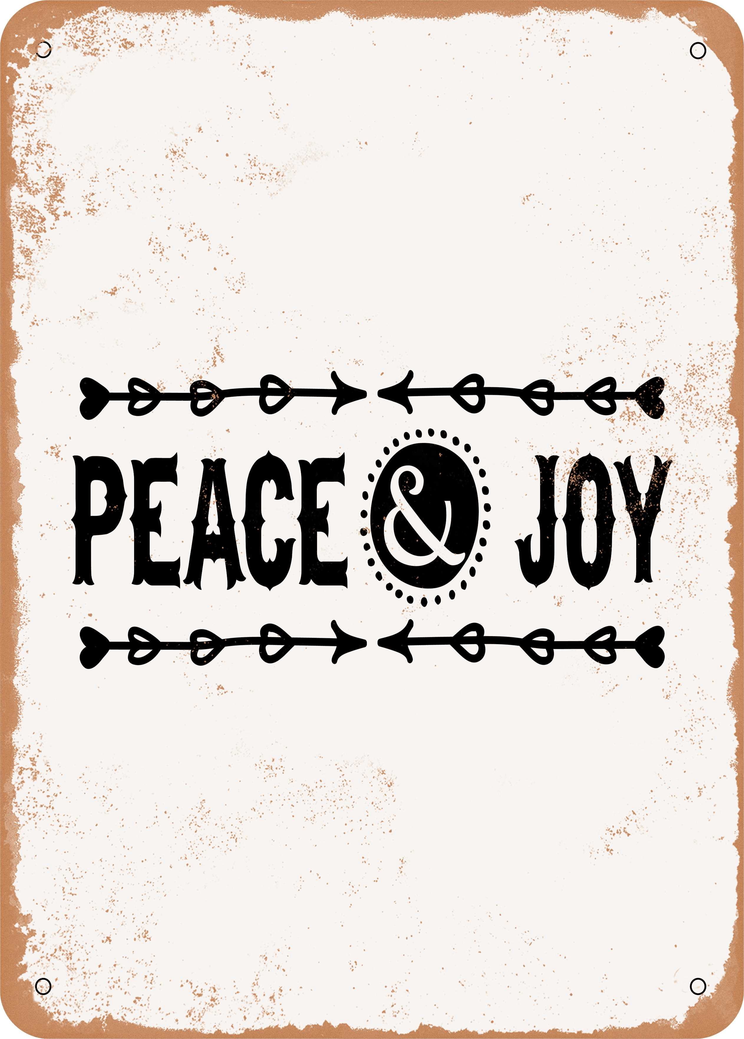 7 x 10 METAL SIGN - Peace and Joy - 2 - Vintage Rusty Look - Walmart.com