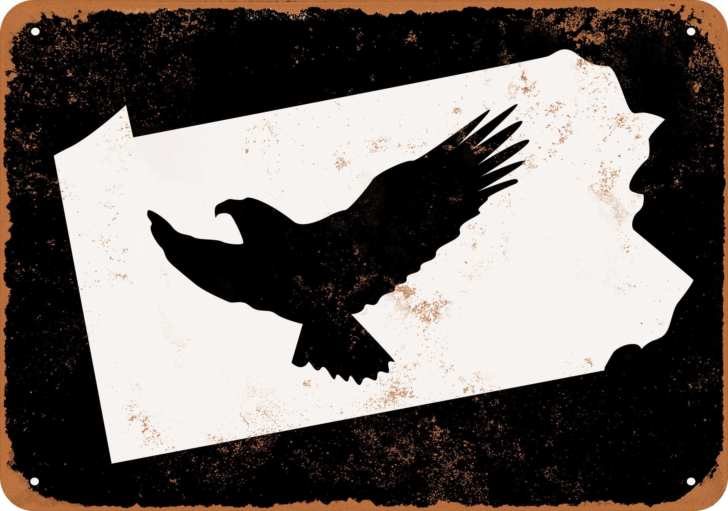 7 x 10 METAL SIGN - Pennsylvania State 7 (Dark Background) - Vintage ...