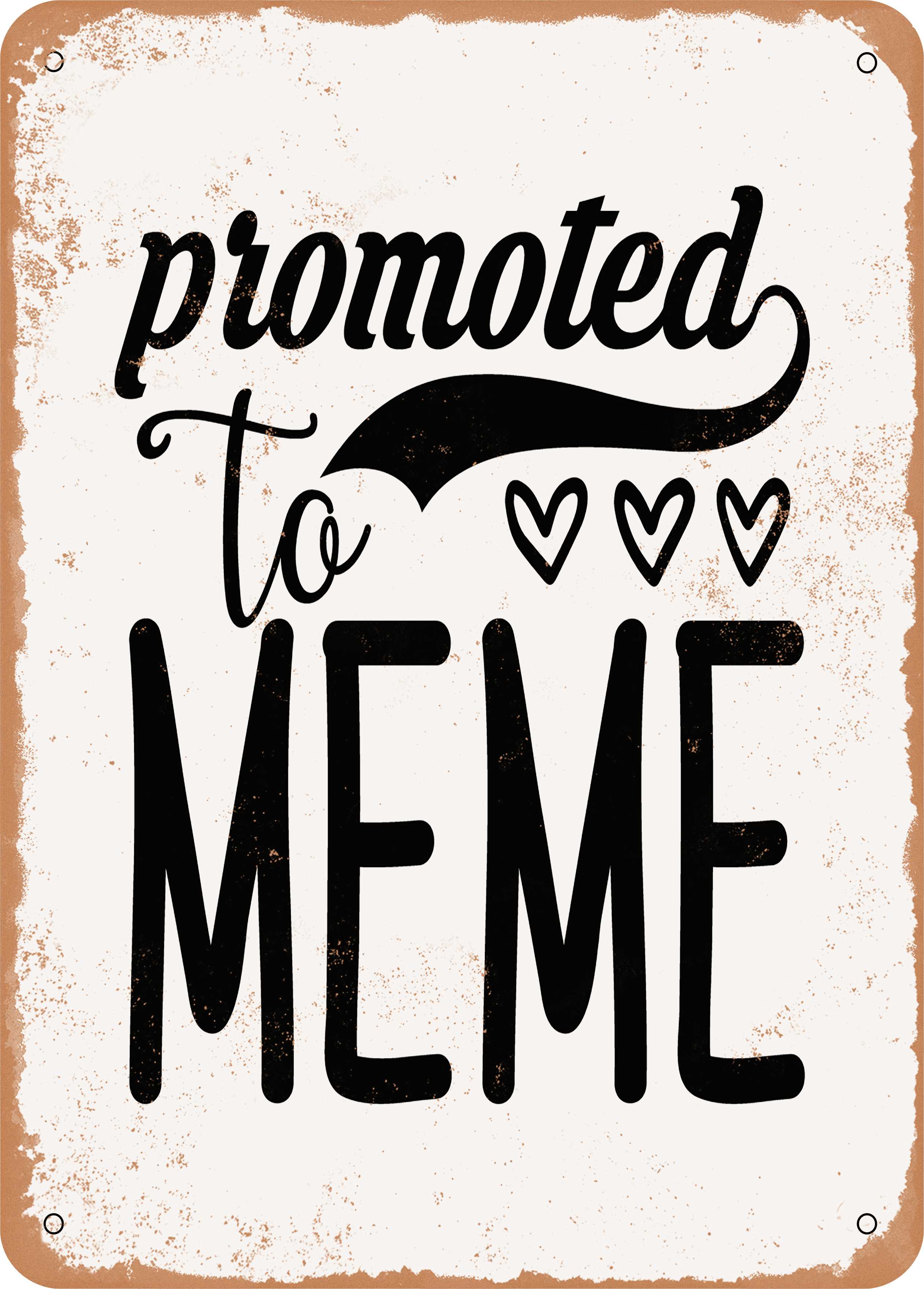 7 x 10 METAL SIGN - Promoted to Meme - Vintage Rusty Look - Walmart.com
