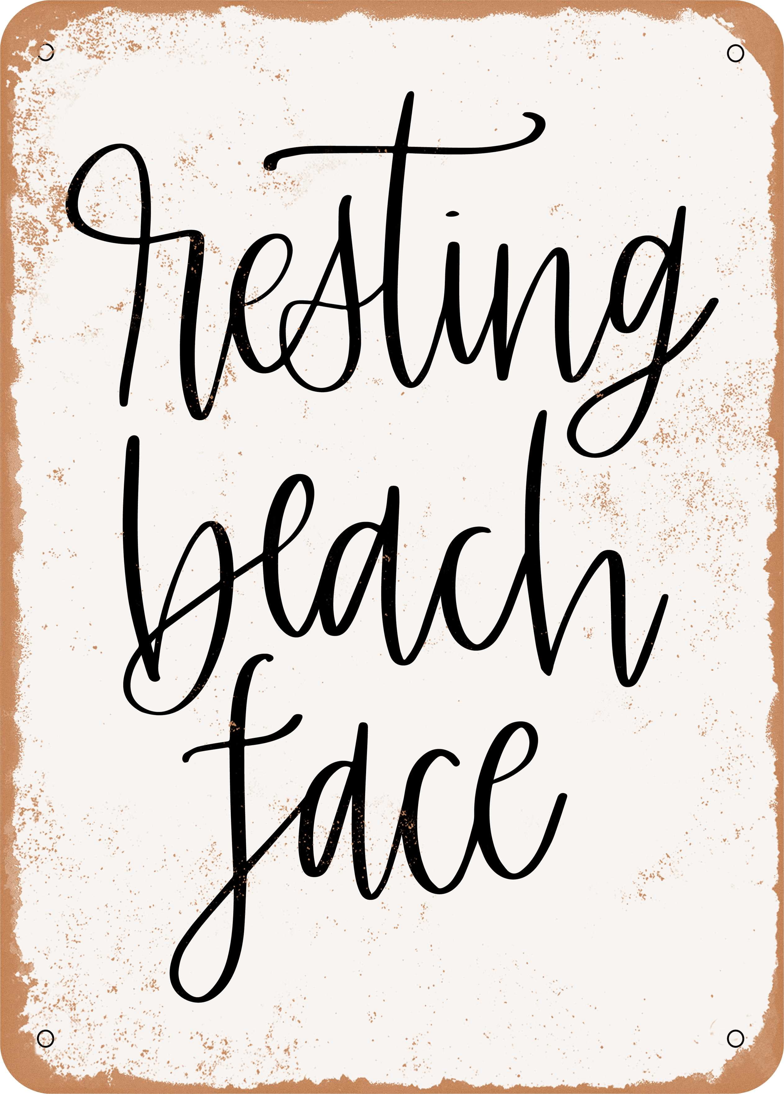 7 x 10 METAL SIGN - Resting Beach Face - 2 - Vintage Rusty Look ...