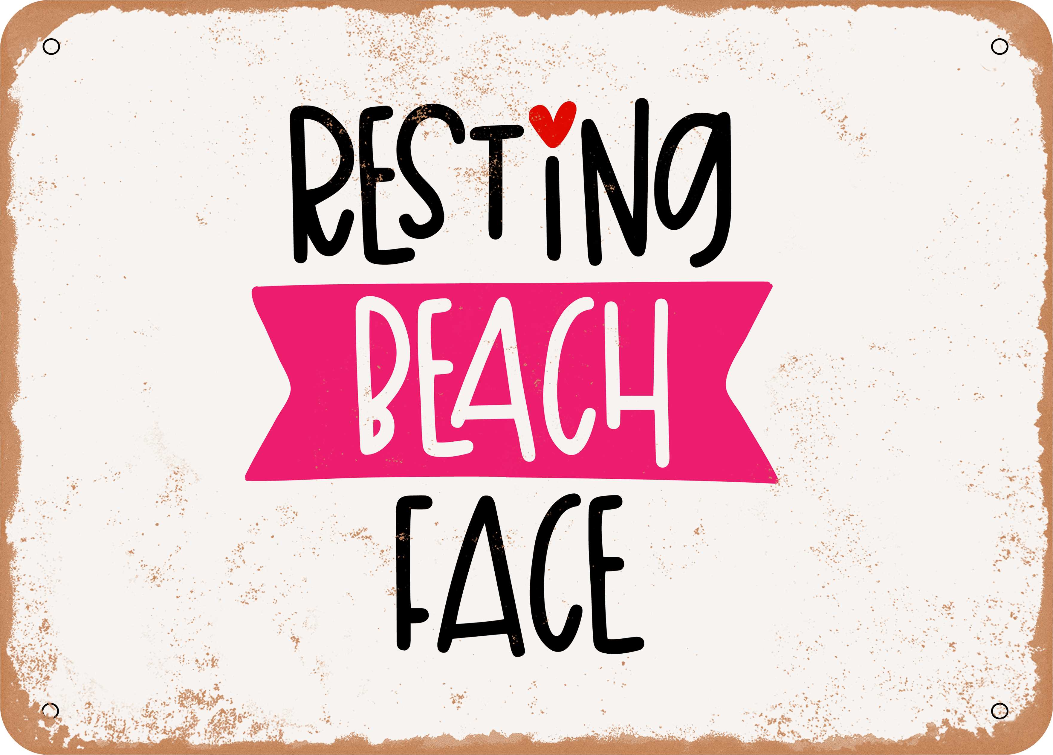 7 x 10 METAL SIGN - Resting Beach Face - Vintage Rusty Look - Walmart.com