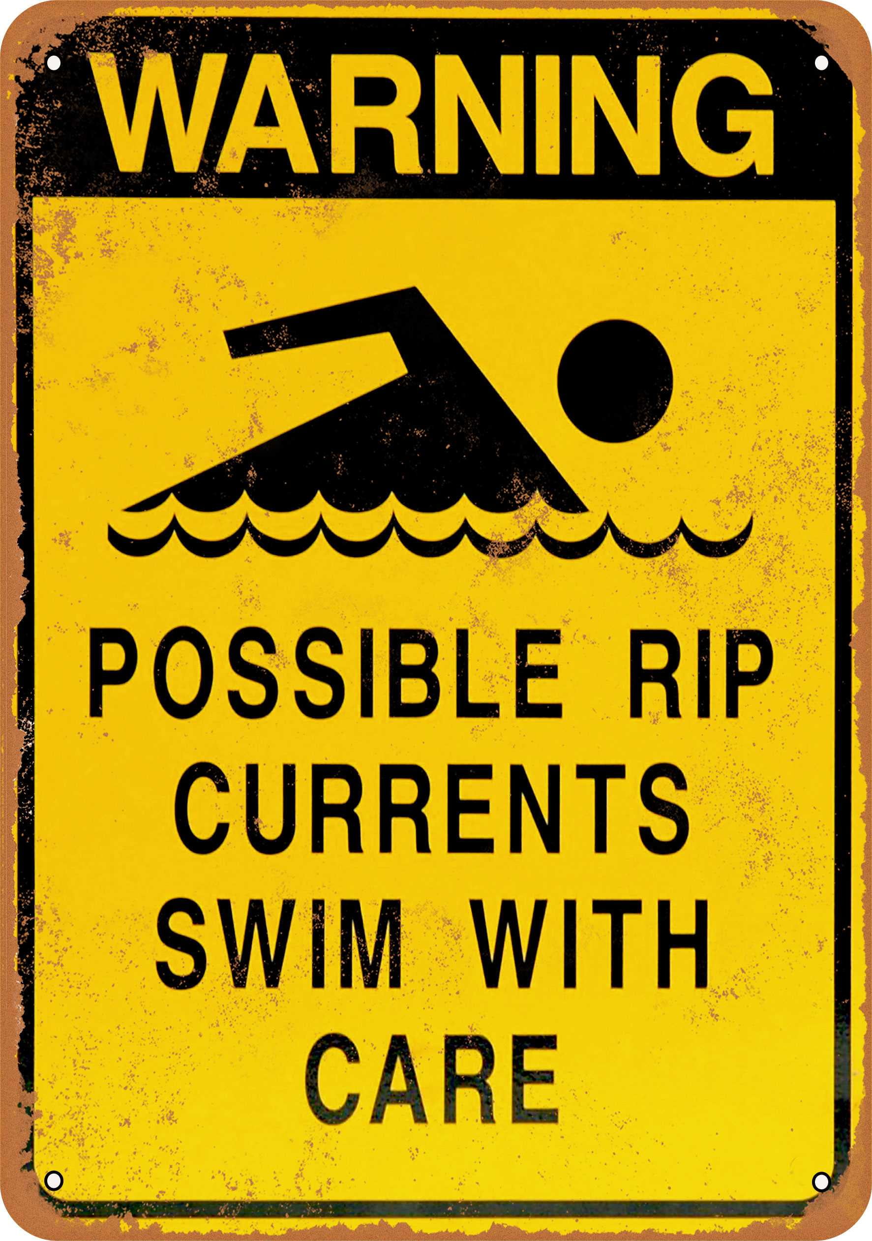 7 x 10 METAL SIGN - Rip Current Warning - Vintage Rusty Look - Walmart.com