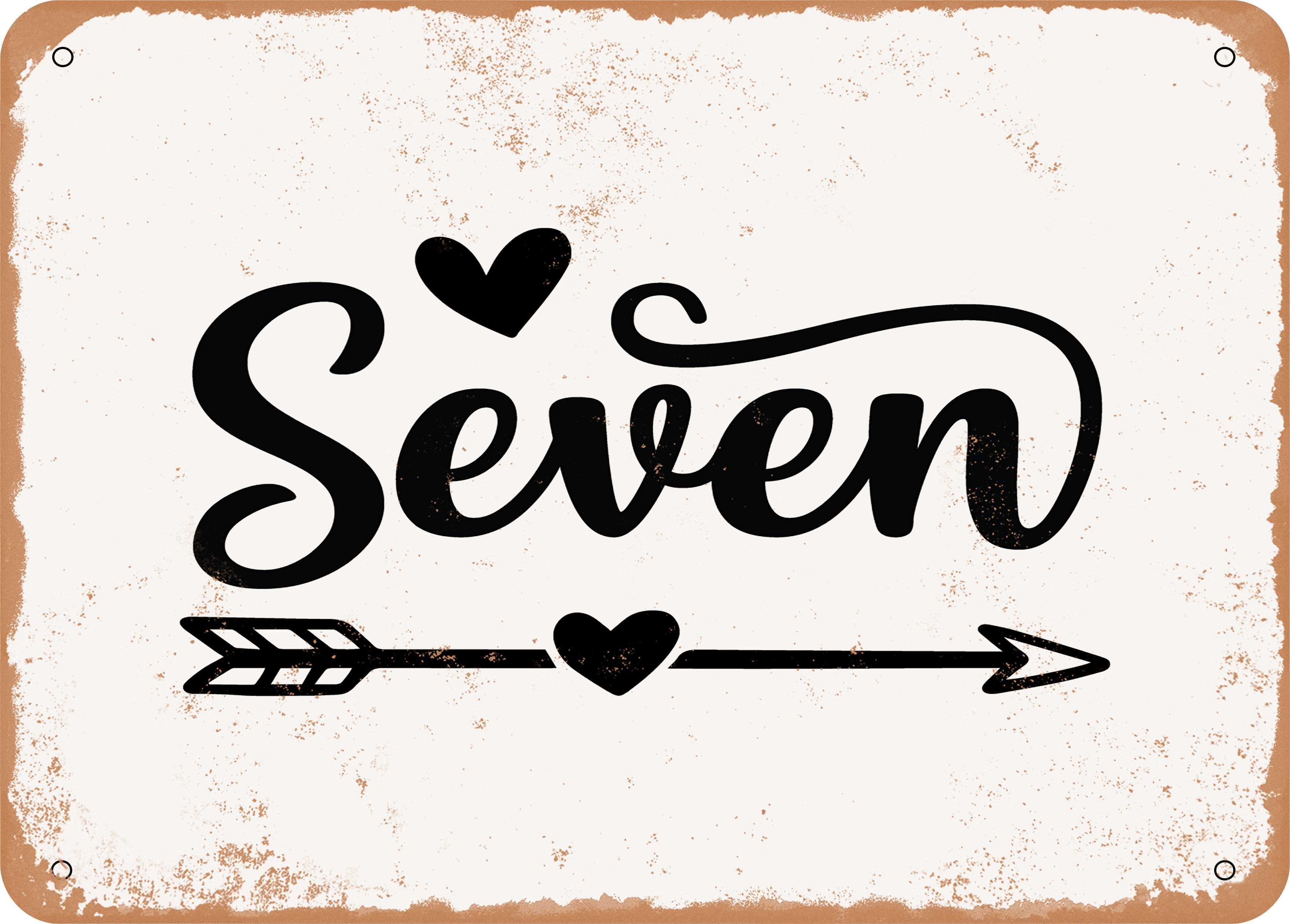 7 x 10 METAL SIGN - Seven - Vintage Rusty Look - Walmart.com