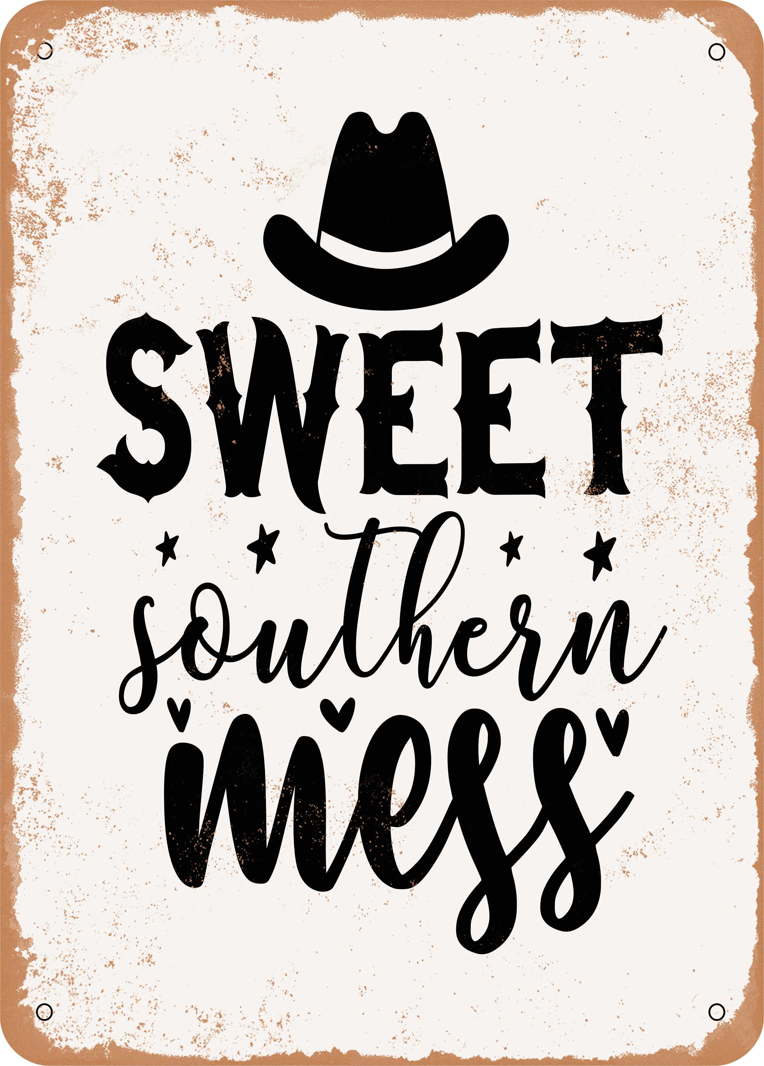 7 x 10 METAL SIGN - Sweet Southern Mess - Vintage Rusty Look - Walmart.com