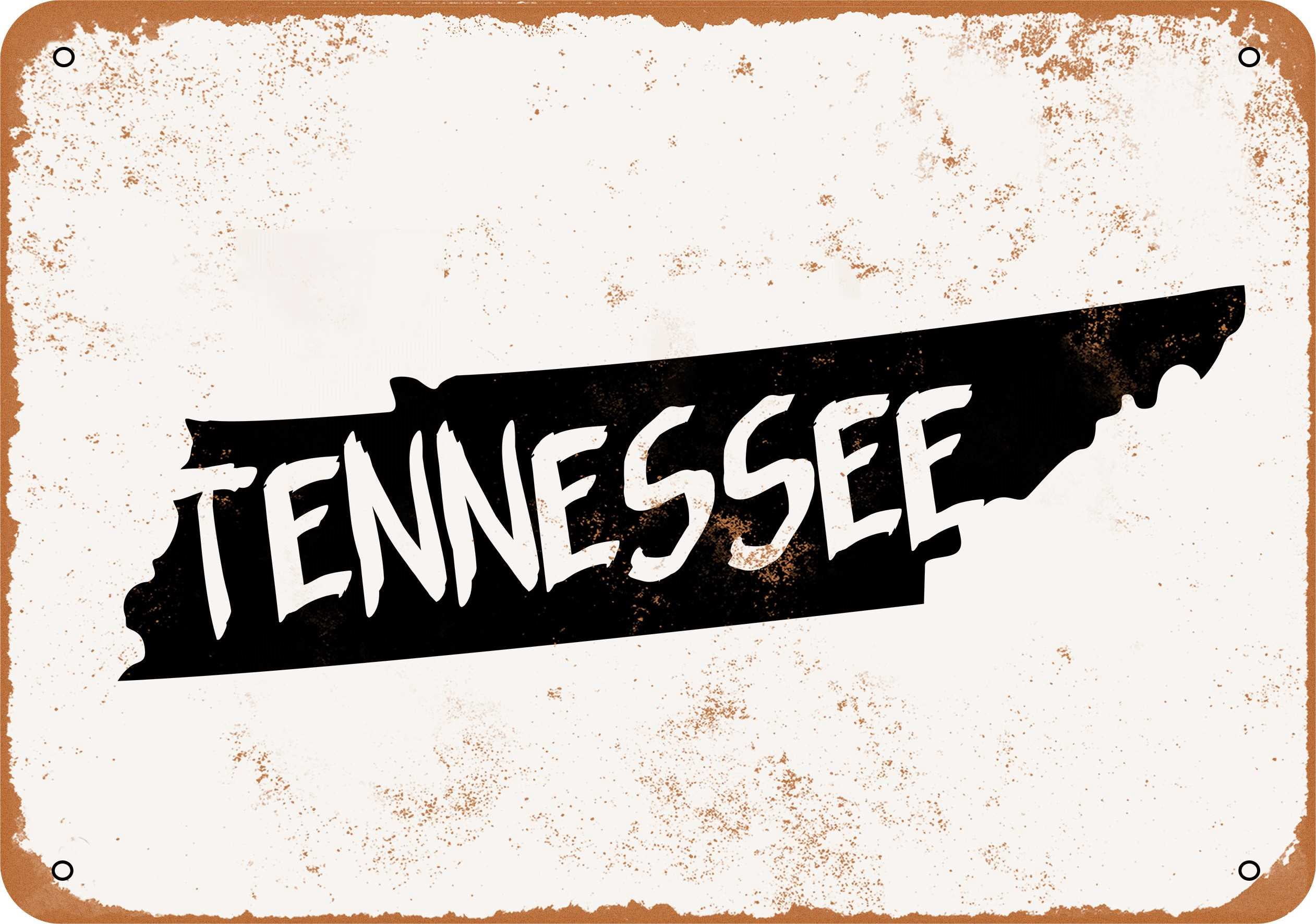 7 x 10 METAL SIGN - Tennessee State 2 - Vintage Rusty Look - Walmart.com