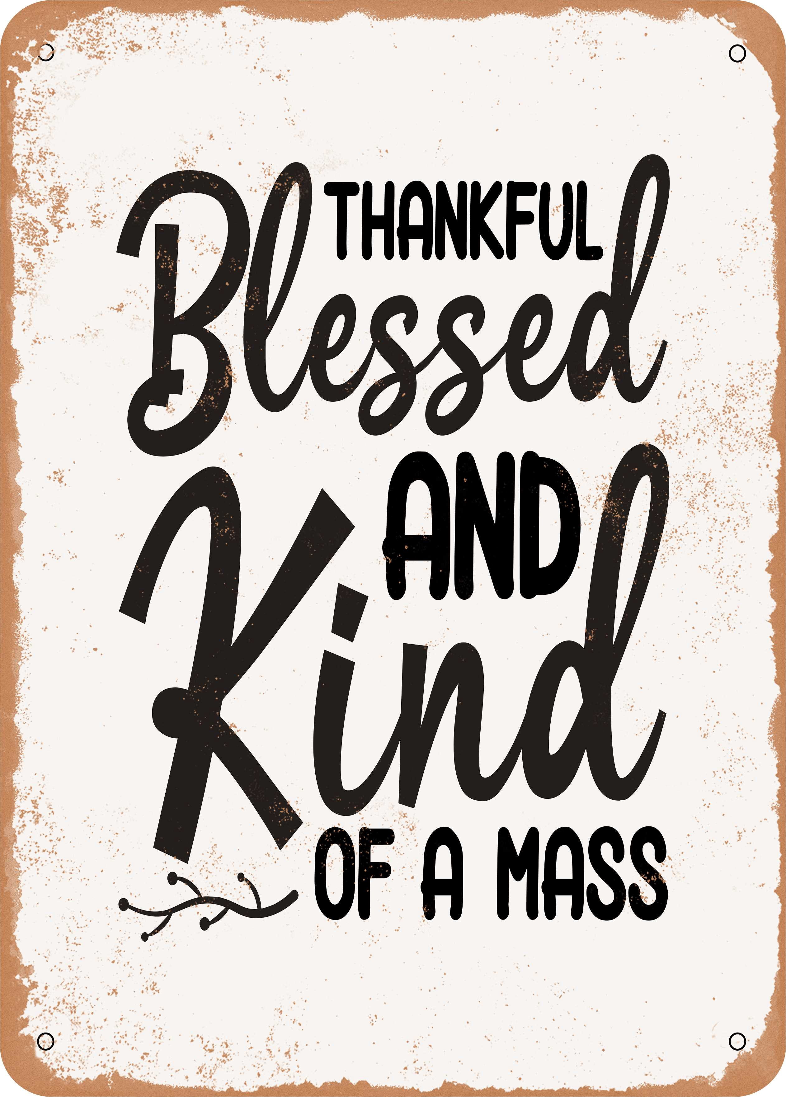 7 x 10 METAL SIGN - Thankful Blessed and Kind of a Mass - 2 - Vintage ...