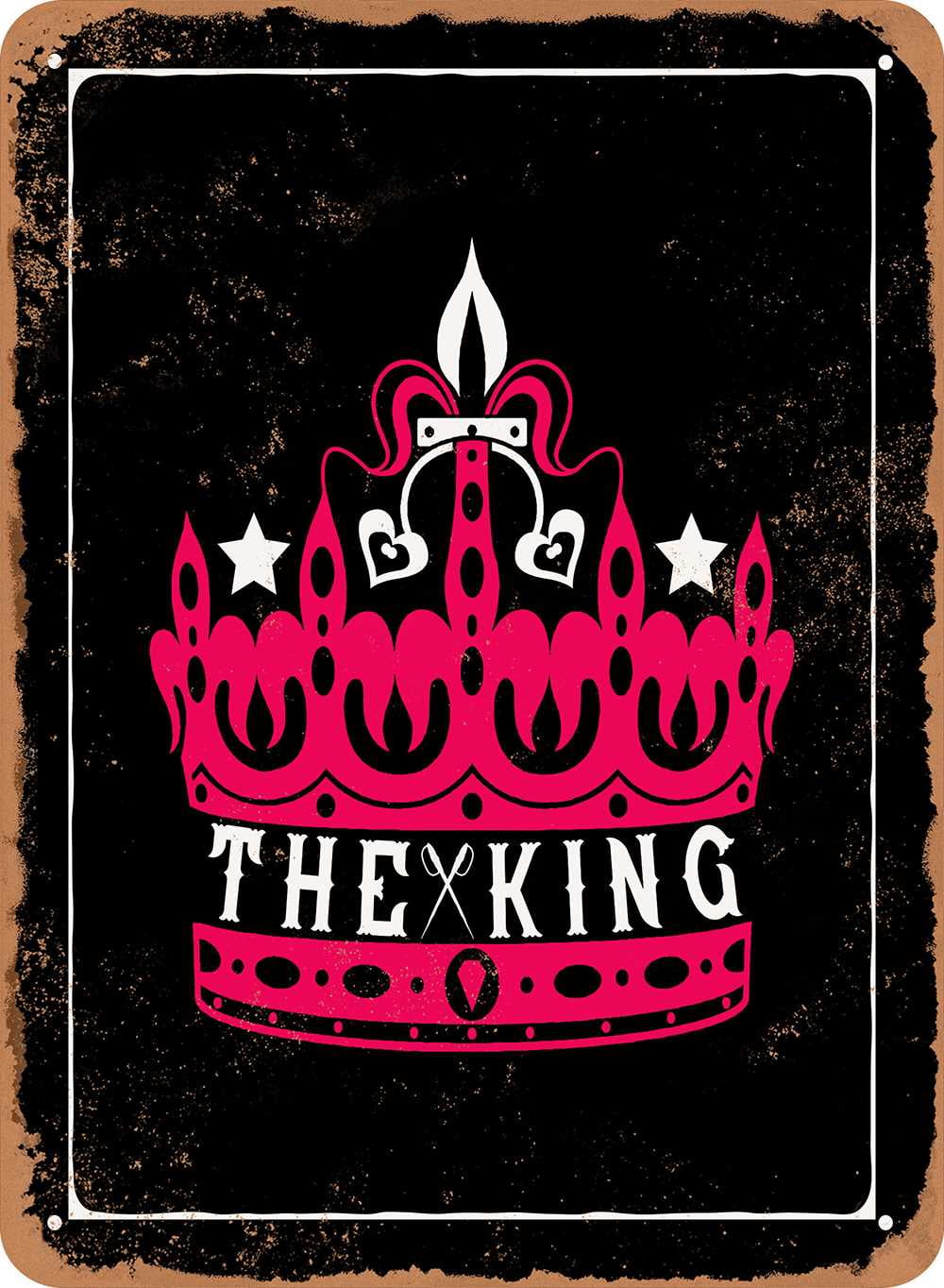 7 x 10 METAL SIGN - The King - Vintage Rusty Look - Walmart.com
