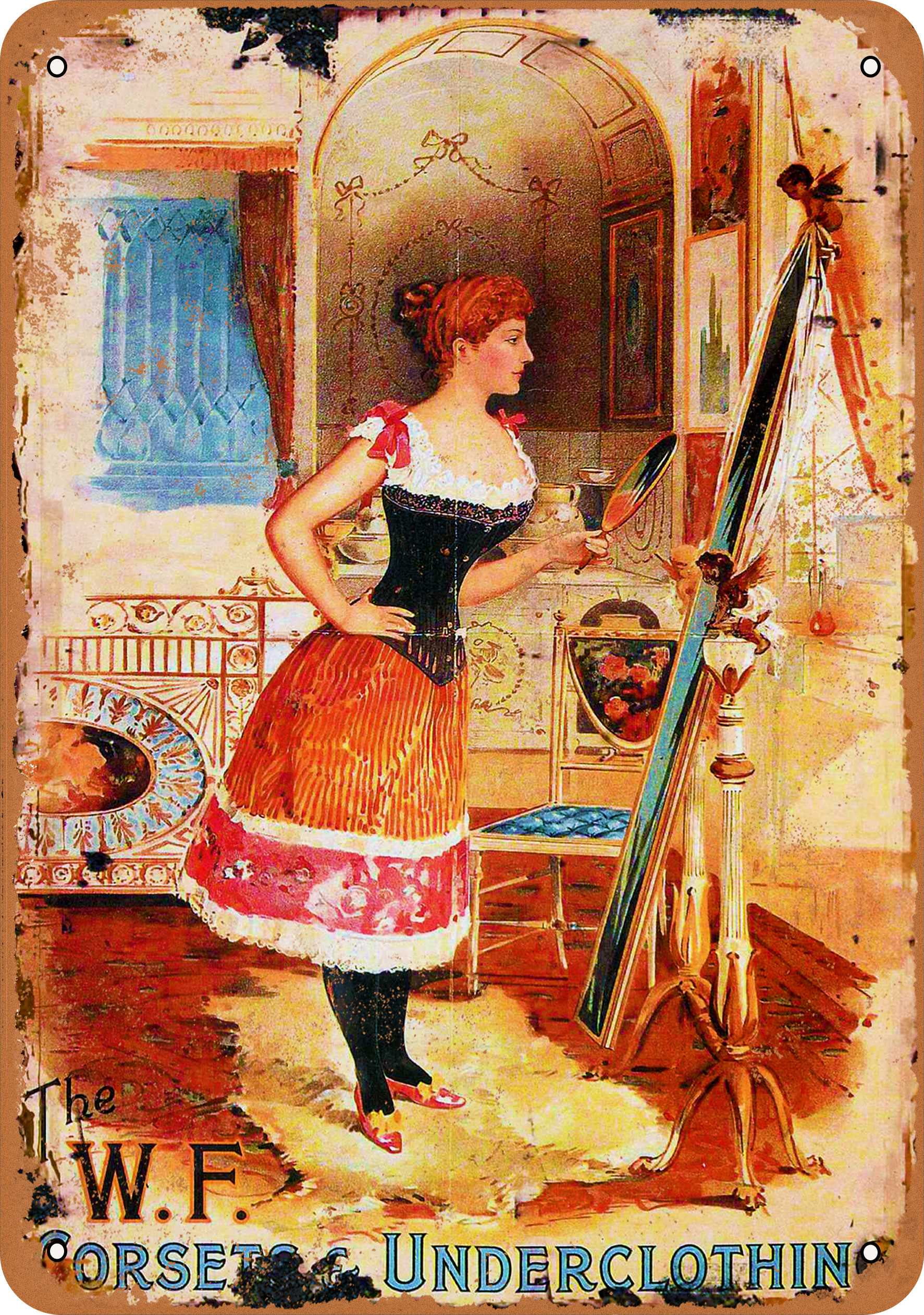7 x 10 METAL SIGN - WF Corsets & Underclothing - Vintage Rusty Look ...