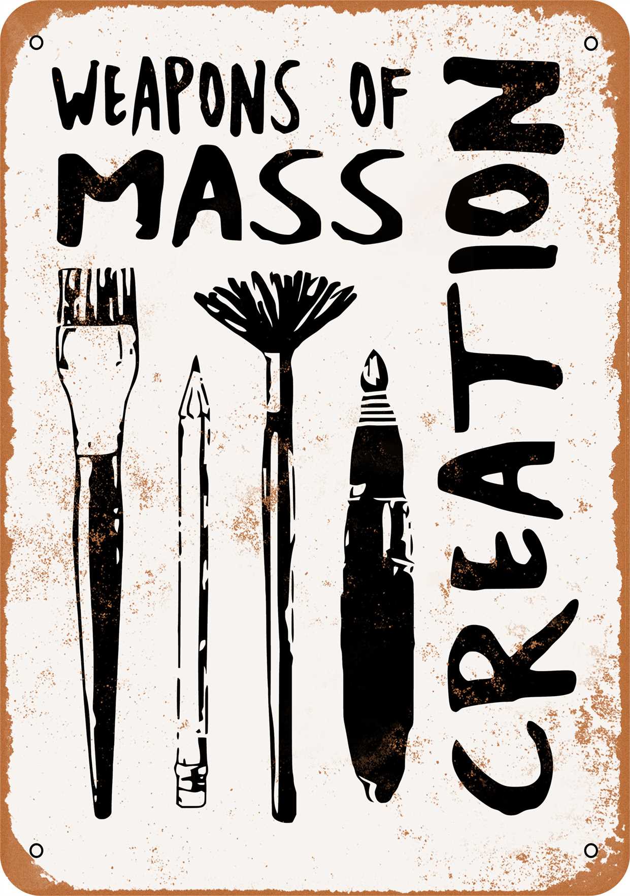 7 x 10 METAL SIGN - Weapons of Mass Creation Cosmetic Brushes - Vintage ...