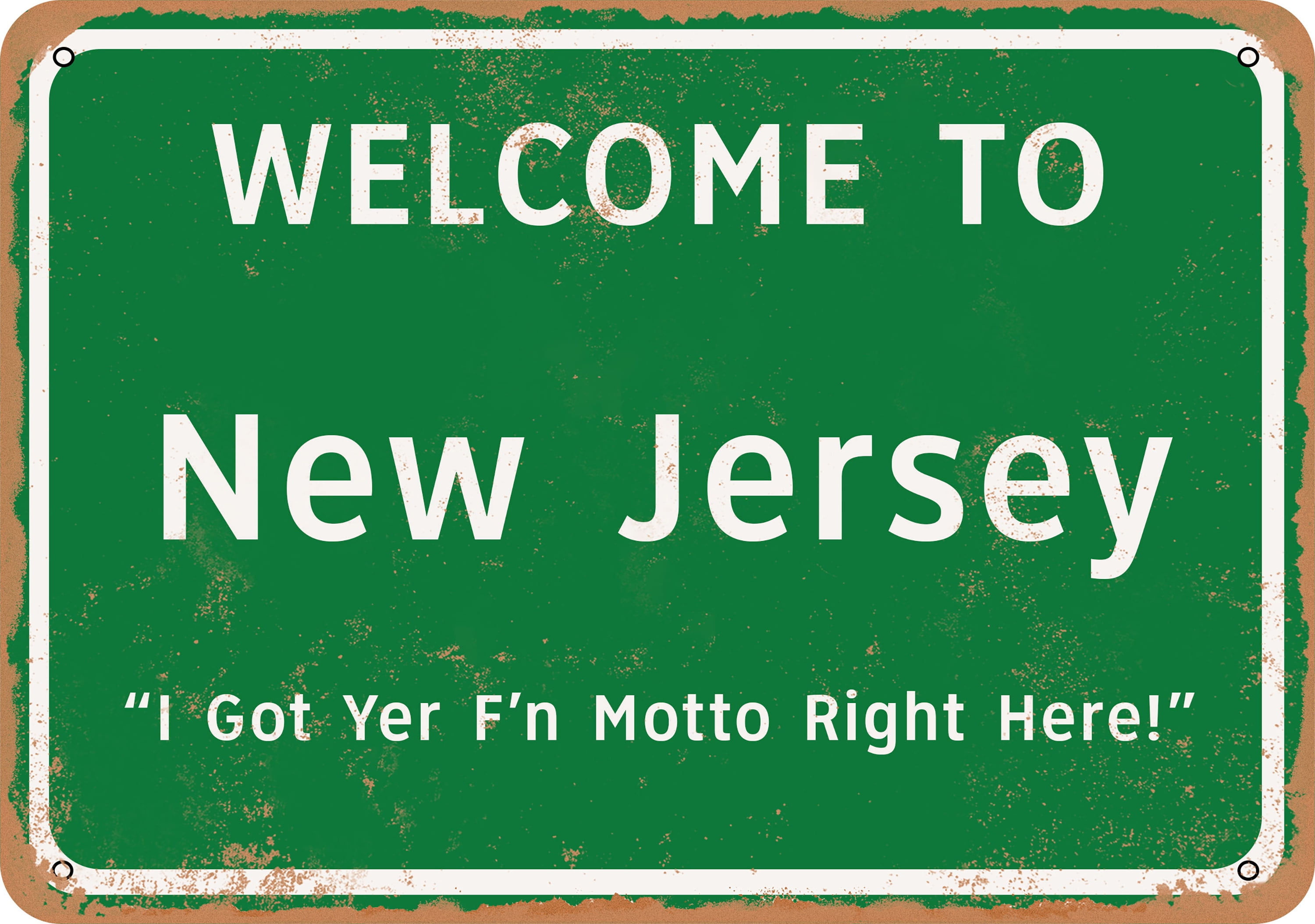 7 x 10 METAL SIGN - Welcome to New Jersey Funny - Vintage Rusty Look ...