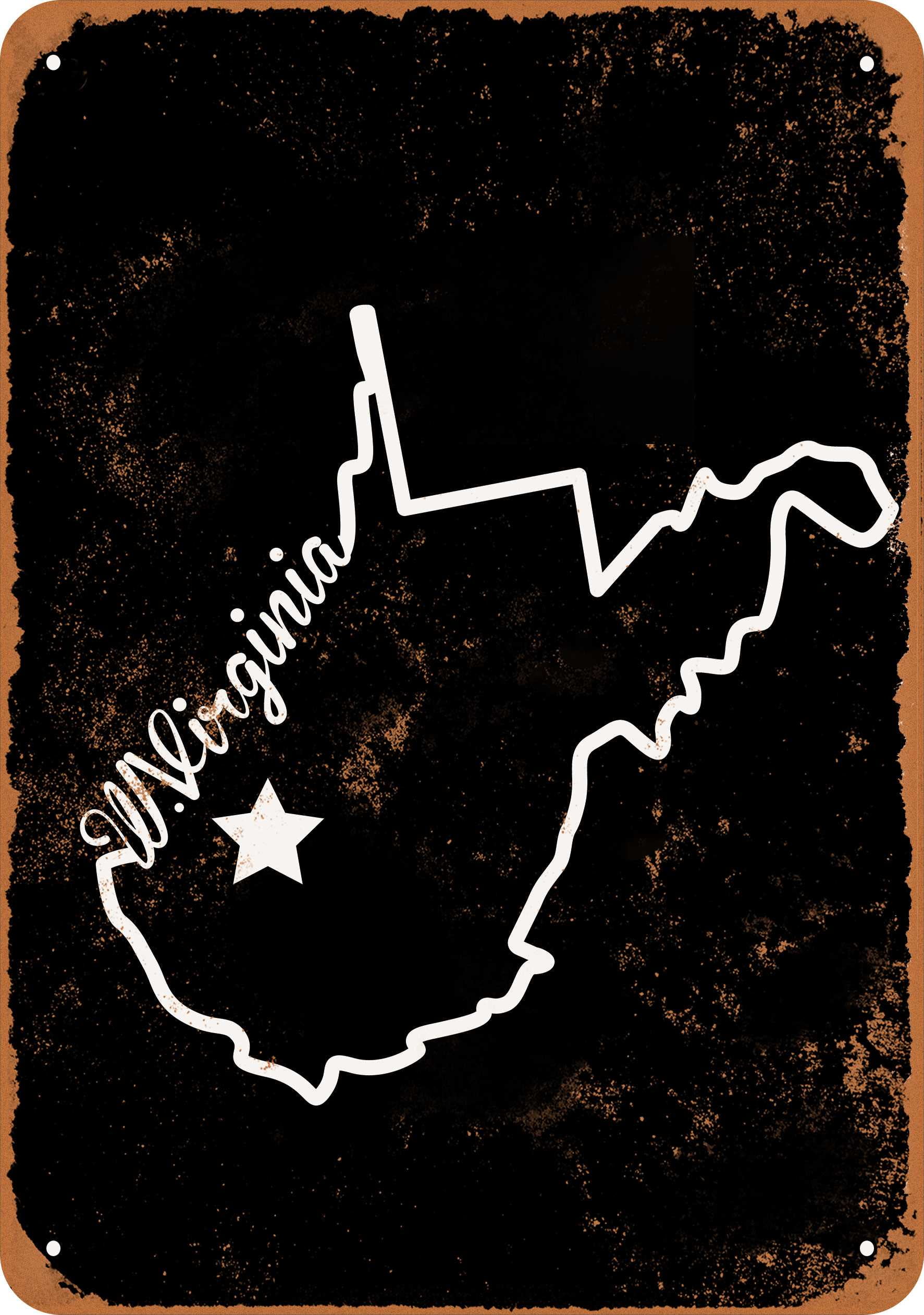 7 x 10 METAL SIGN - West Virginia 5 (Dark Background) - Vintage Rusty ...
