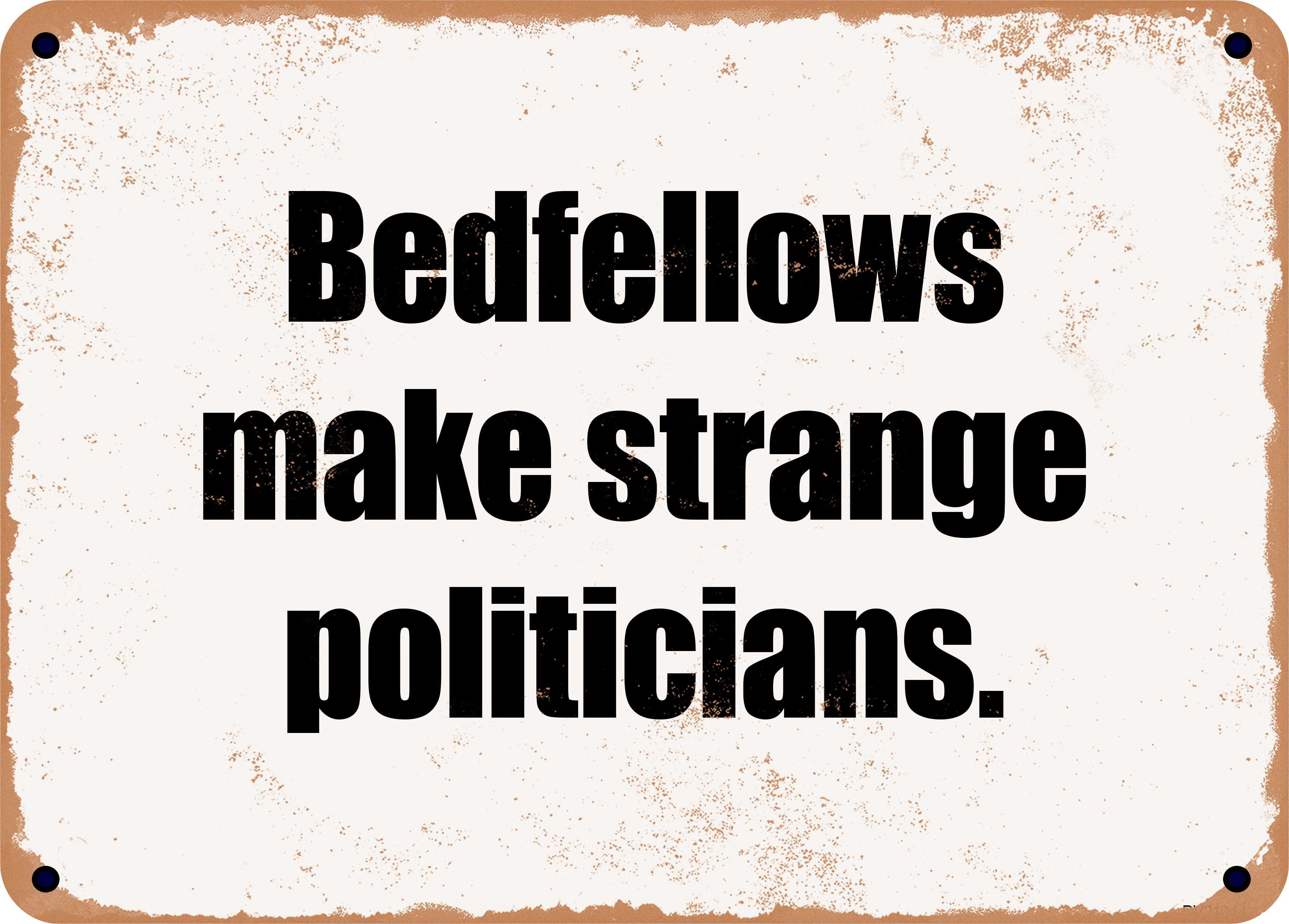 7 x 10 Metal Sign - Bedfellows make strange politicians. - Rusty ...