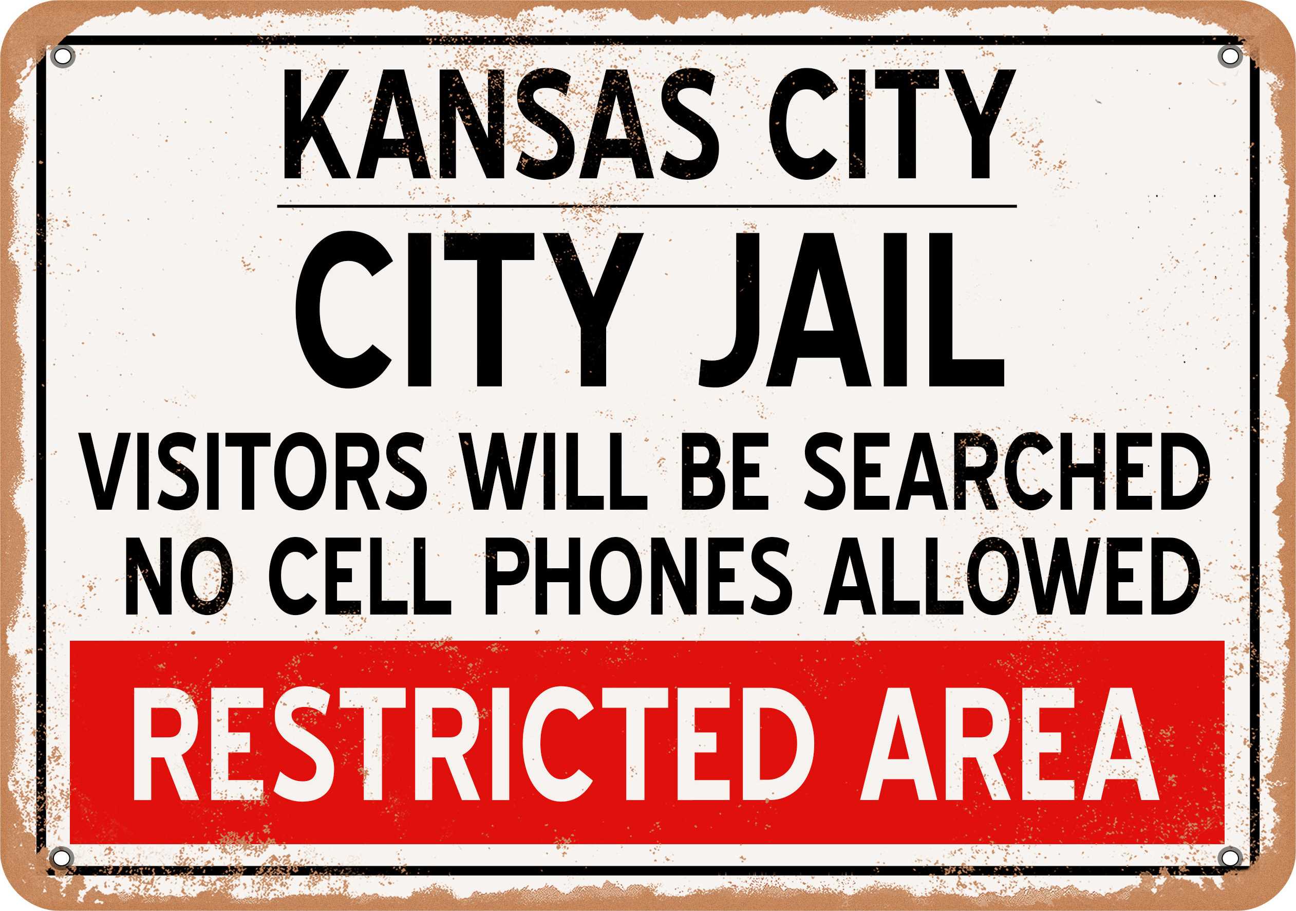 7 x 10 Metal Sign - City Jail of Kansas City Reproduction - Vintage ...