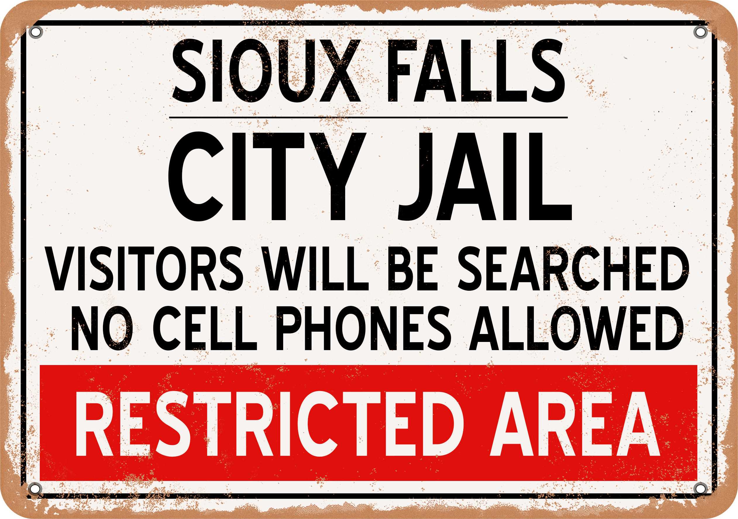 7 x 10 Metal Sign - City Jail of Sioux Falls Reproduction - Vintage ...
