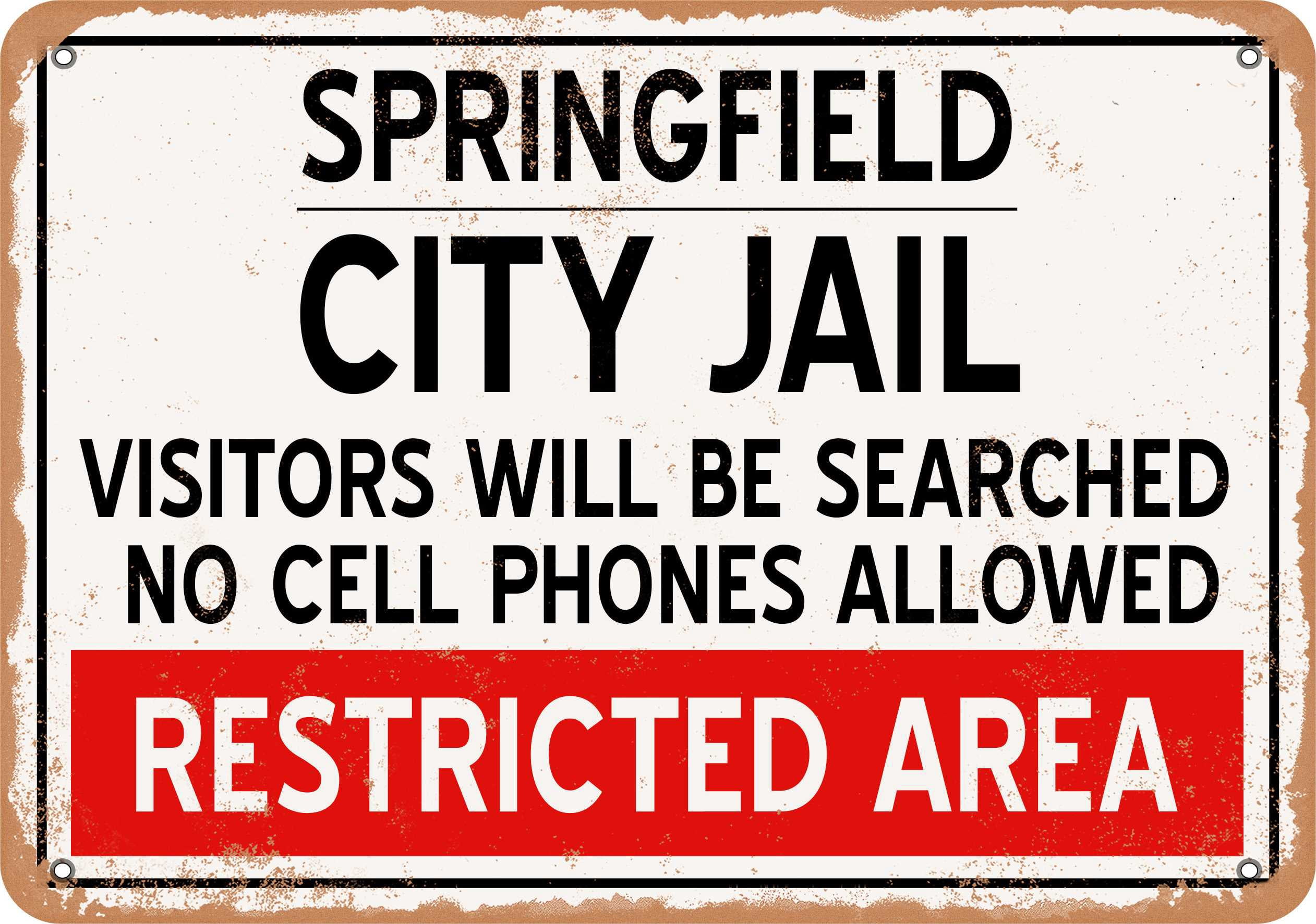 7 x 10 Metal Sign - City Jail of Springfield Reproduction - Vintage ...