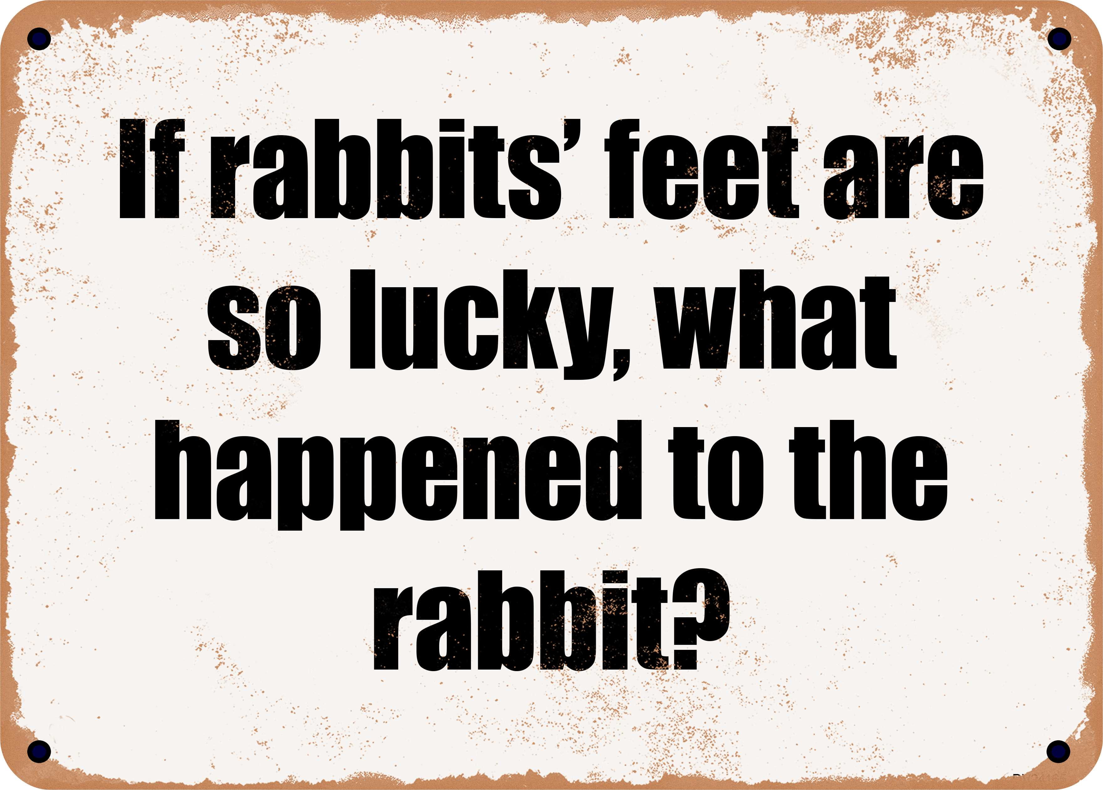 7 x 10 Metal Sign - If rabbits' feet are so lucky, what happened to the ...