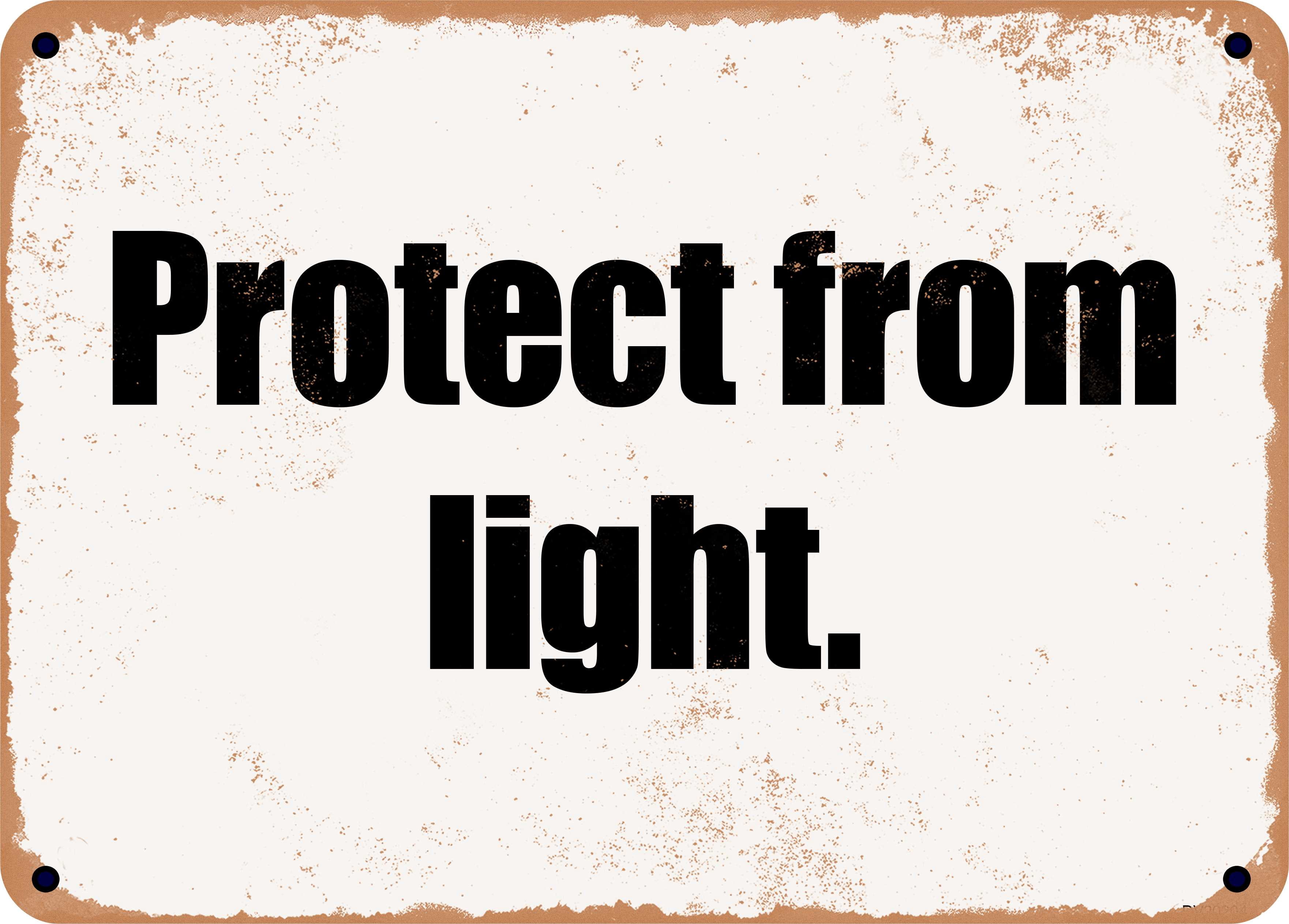 7 x 10 Metal Sign - Protect from light. - Rusty Vintage Look - Walmart.com