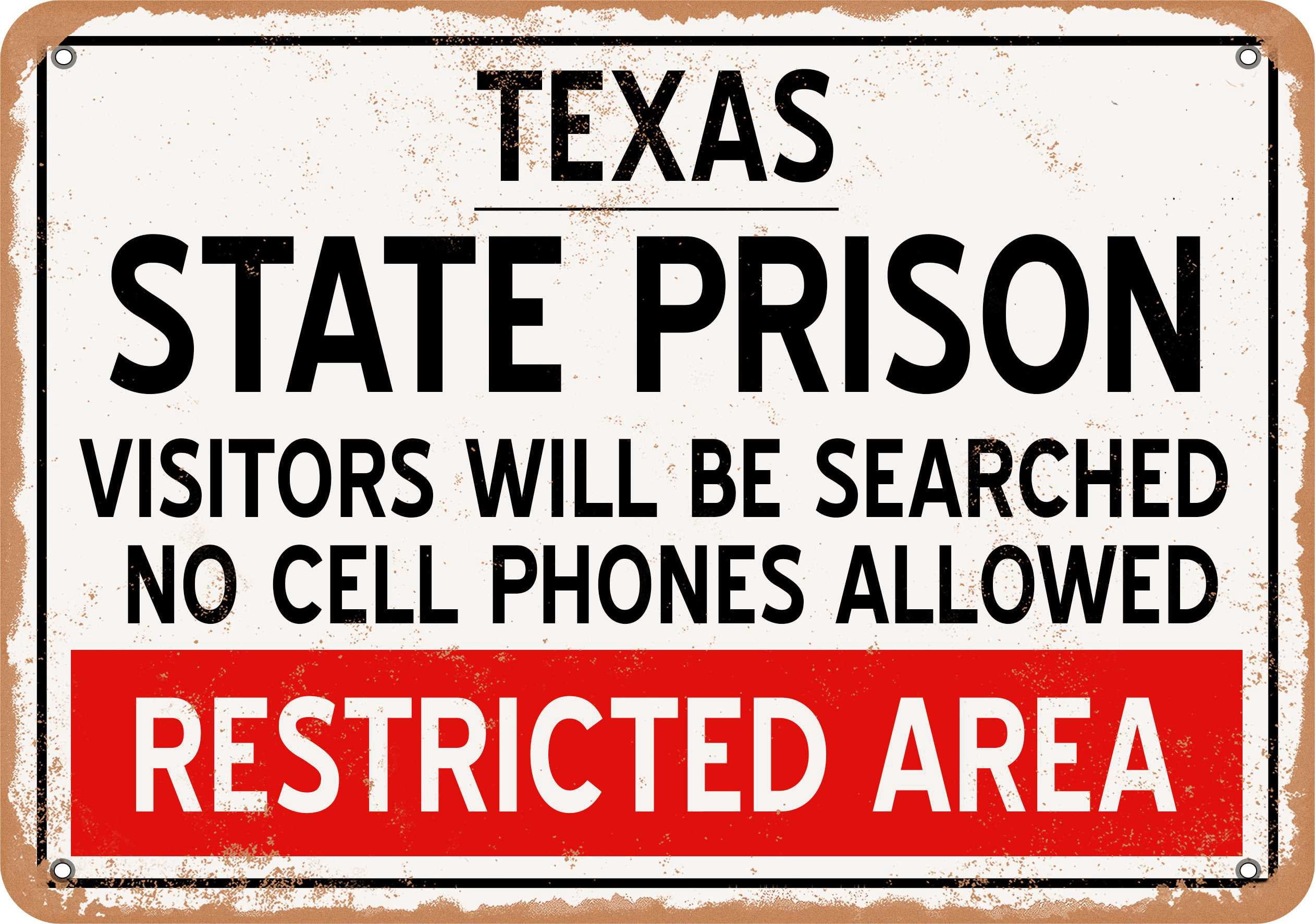 7 x 10 Metal Sign - State Prison of Texas Reproduction - Vintage Rusty ...