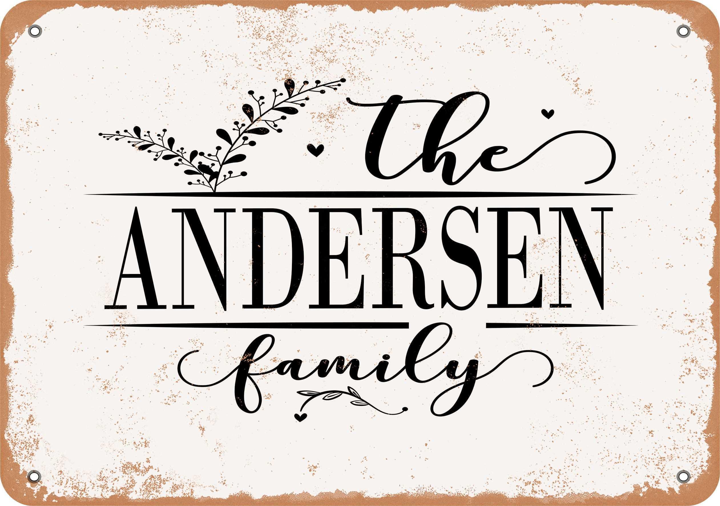 7 x 10 Metal Sign - The Andersen Family (Style 2) - Vintage Rusty Look - Walmart.com