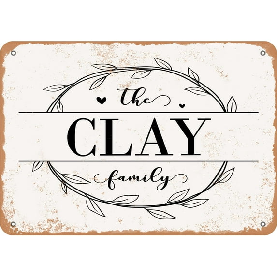 7 x 10 Metal Sign - The Clay Family (Style 1) - Vintage Rusty Look ...