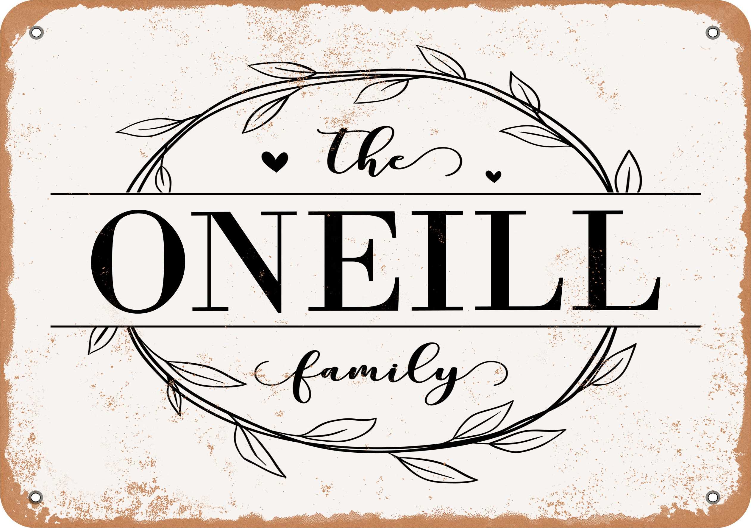 7 x 10 Metal Sign - The Oneill Family (Style 1) - Vintage Rusty Look - Walmart.com