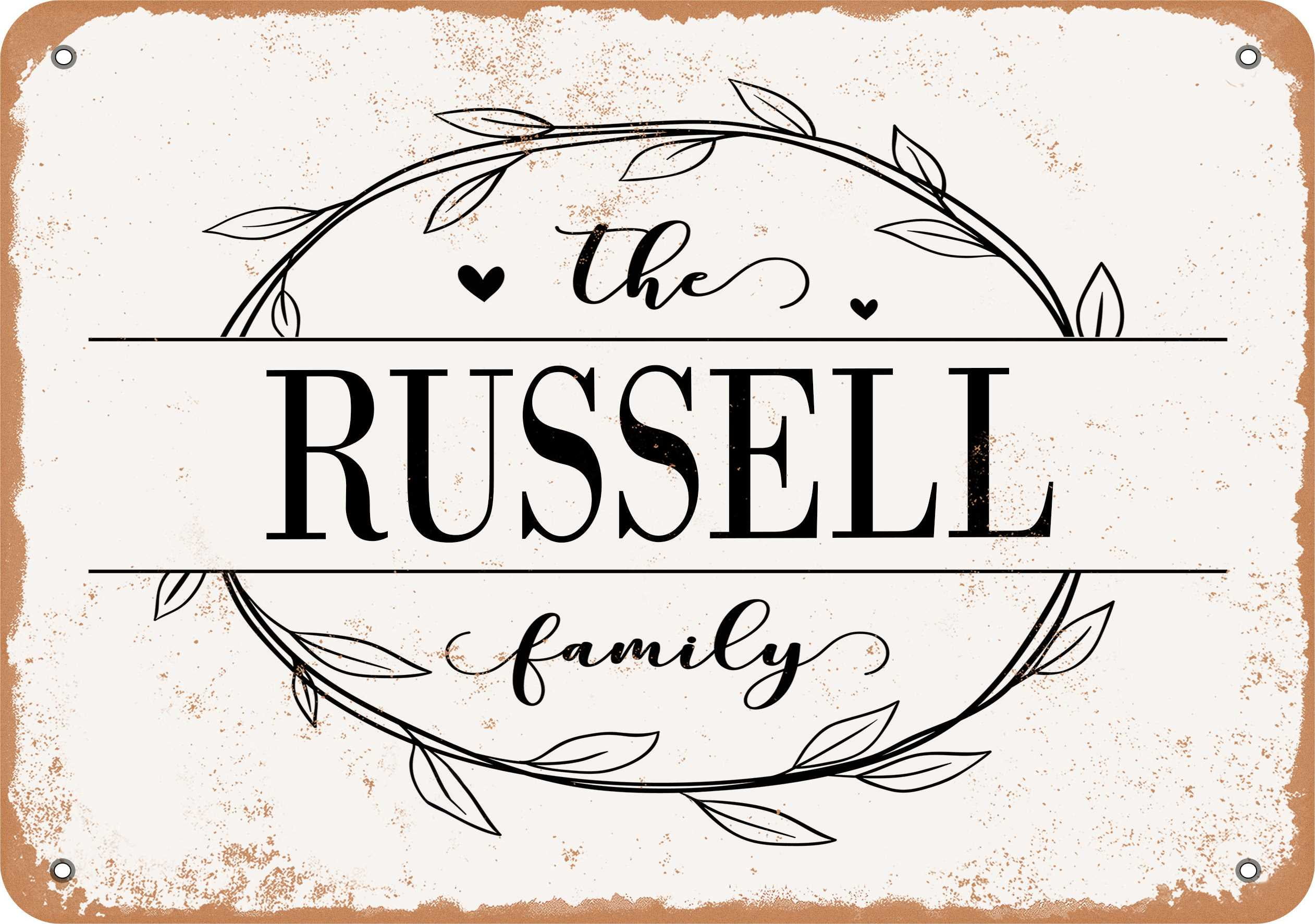 7 x 10 Metal Sign - The Russell Family (Style 1) - Vintage Rusty Look ...