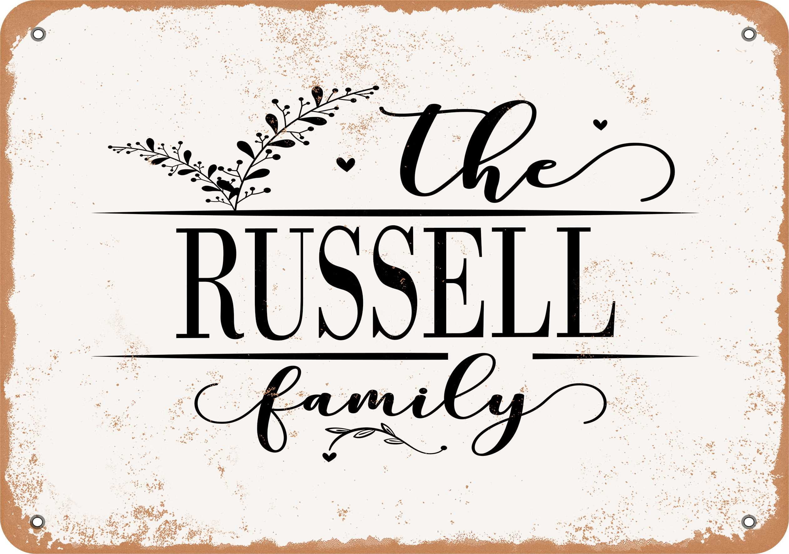 7 x 10 Metal Sign - The Russell Family (Style 2) - Vintage Rusty Look ...