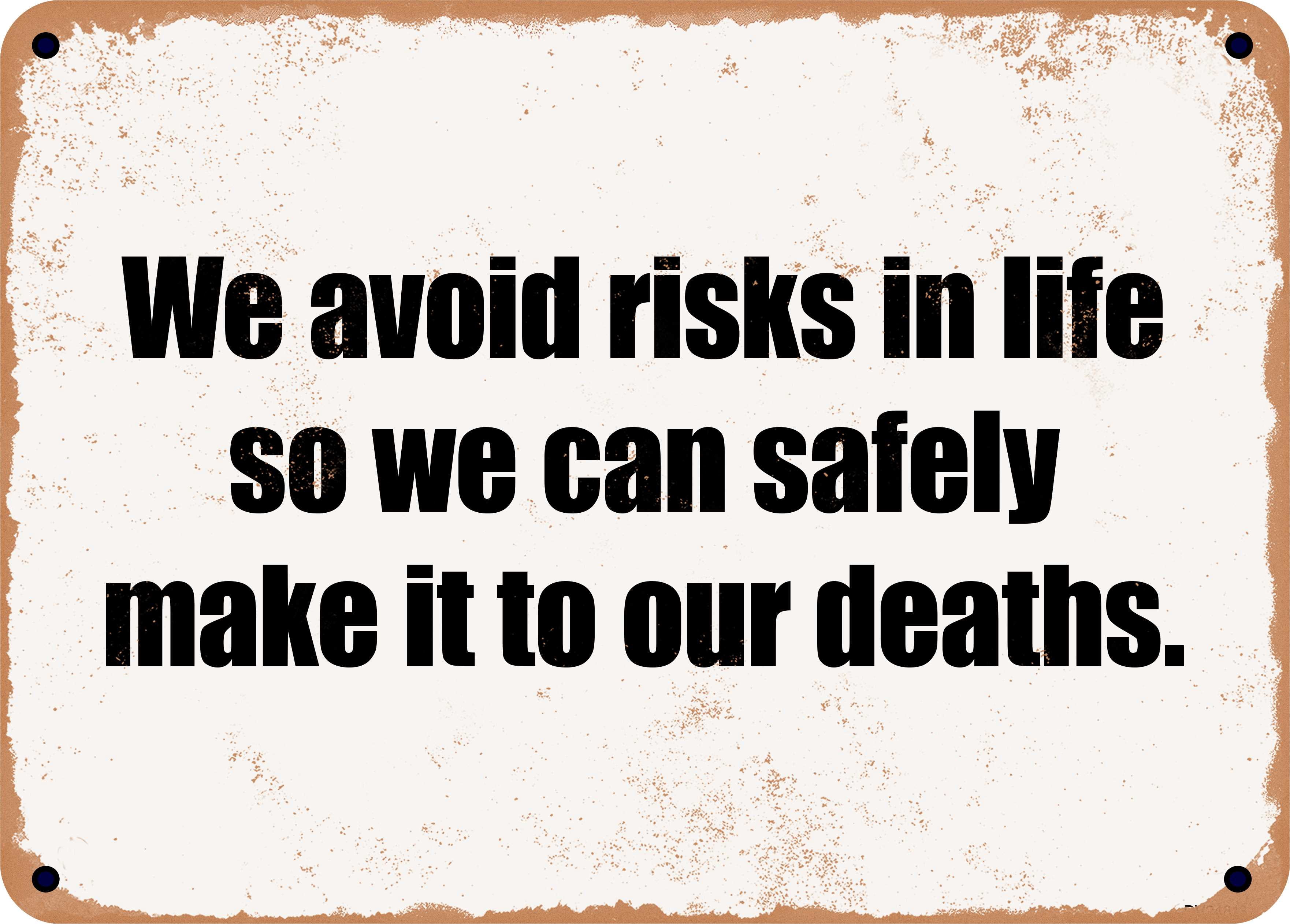 7 x 10 Metal Sign - We avoid risks in life so we can safely make it to ...