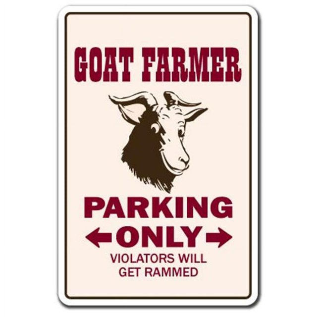 7 x 10 in. Goat Farmer Aluminum Sign - Goats Parking Aluminum Signs ...