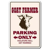 7 x 10 in. Goat Farmer Aluminum Sign - Goats Parking Aluminum Signs ...