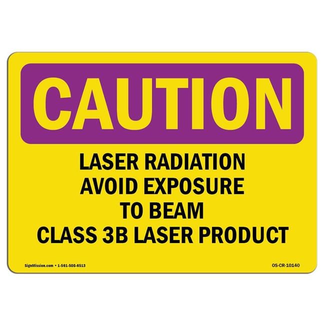 7 x 10 in. OSHA Caution Radiation Sign - Laser Radiation Avoid Exposure ...
