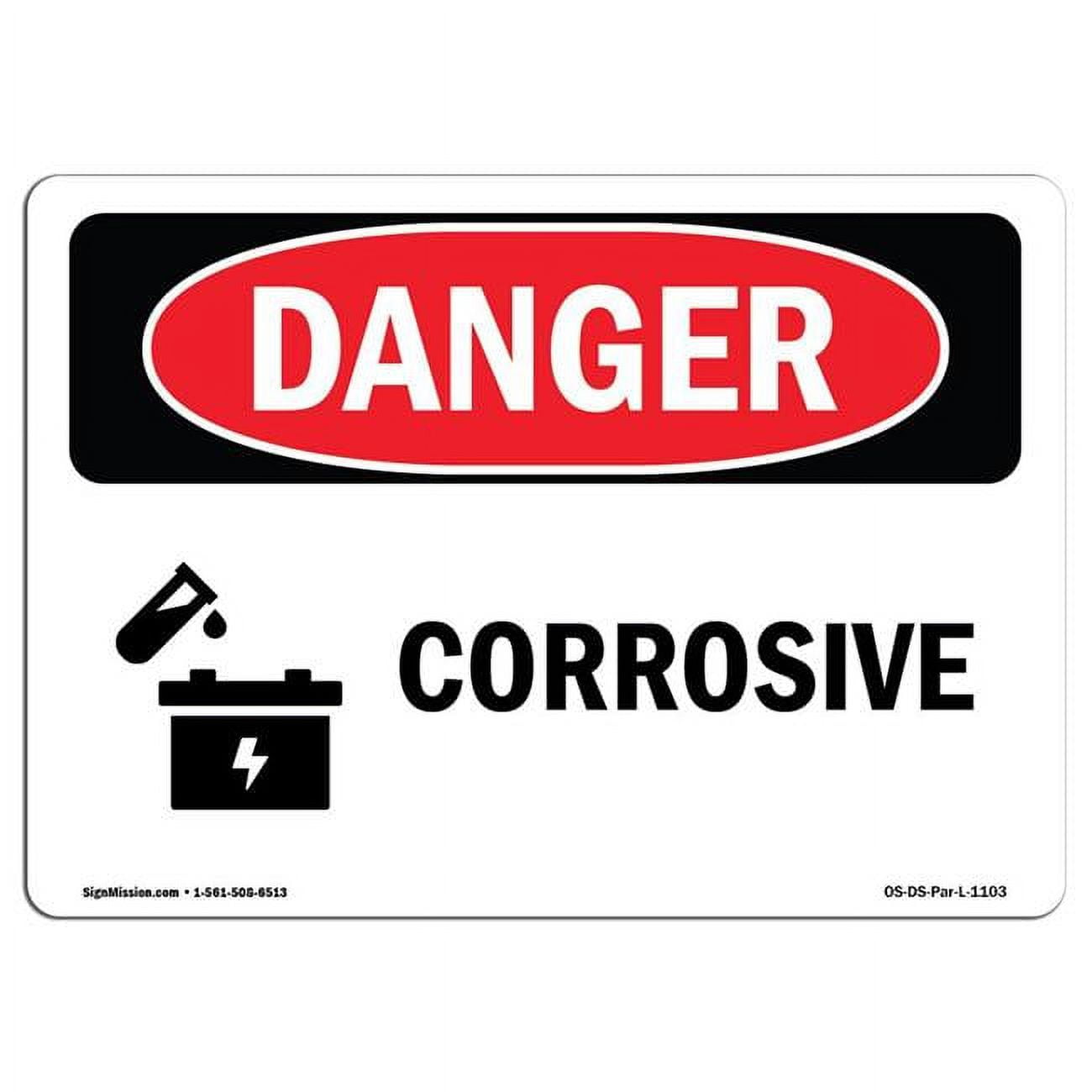 7 x 10 in. OSHA Danger Sign - Corrosive - Walmart.com