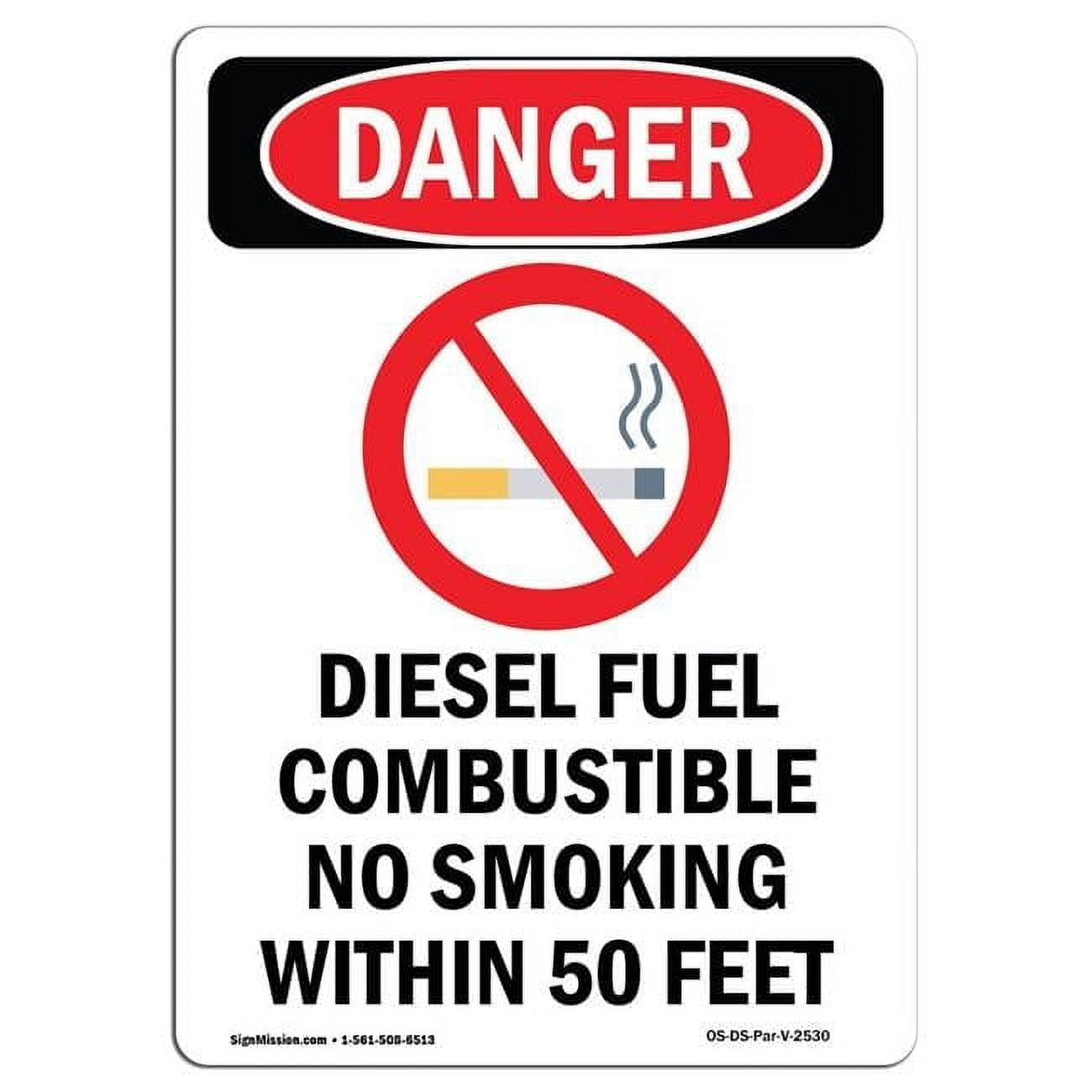 7 x 10 in. OSHA Danger Sign - Diesel Fuel Combustible - Walmart.com