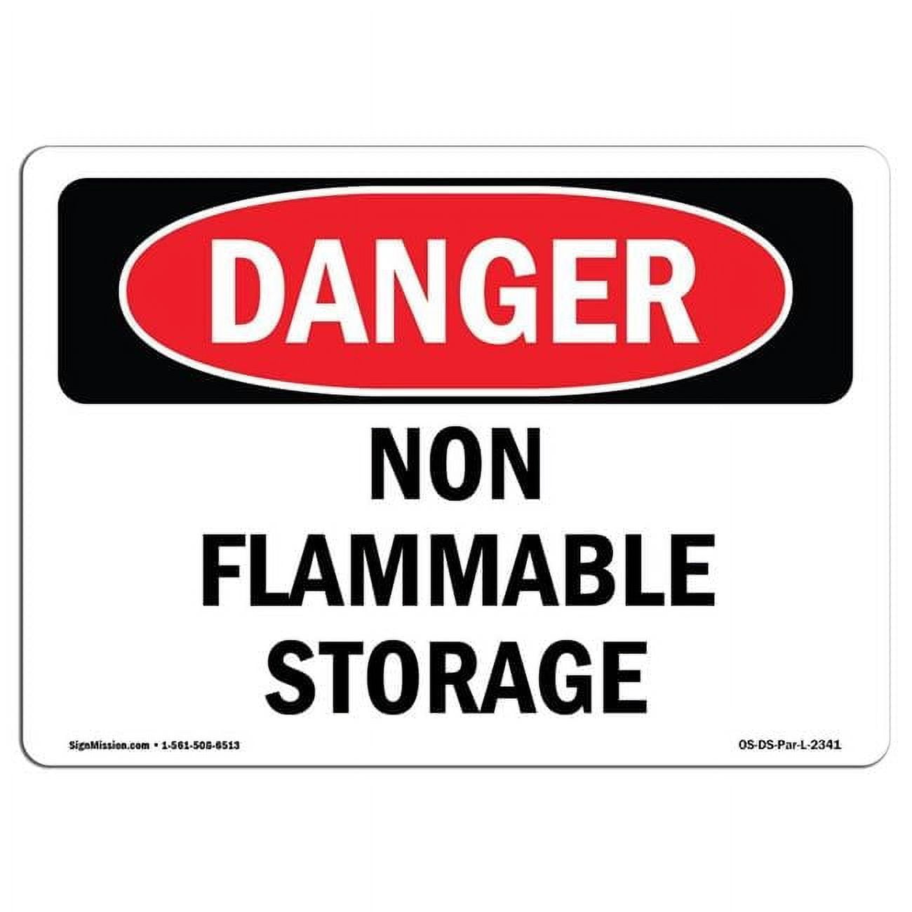 7 x 10 in. OSHA Danger Sign - Non Flammable Storage - Walmart.com