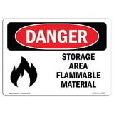 7 x 10 in. OSHA Danger Sign - Storage Area Flammable Material - Walmart.com