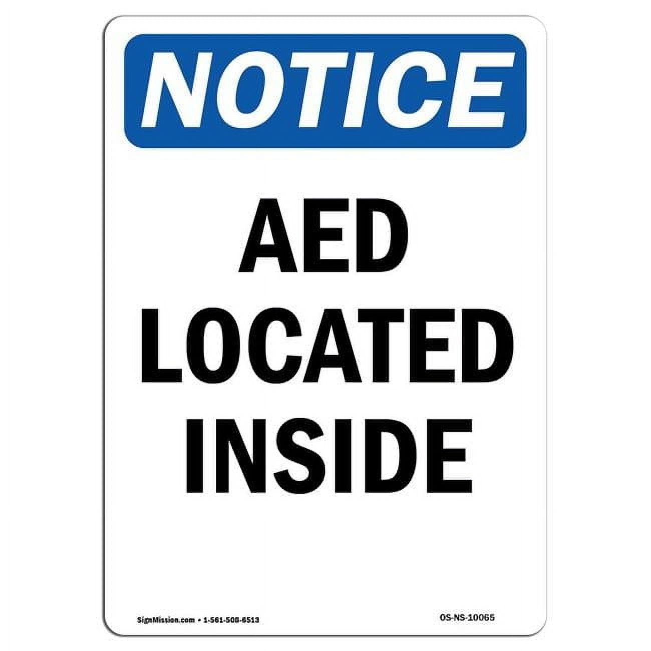 7 x 10 in. OSHA Notice Sign - Aed Located Inside - Walmart.com