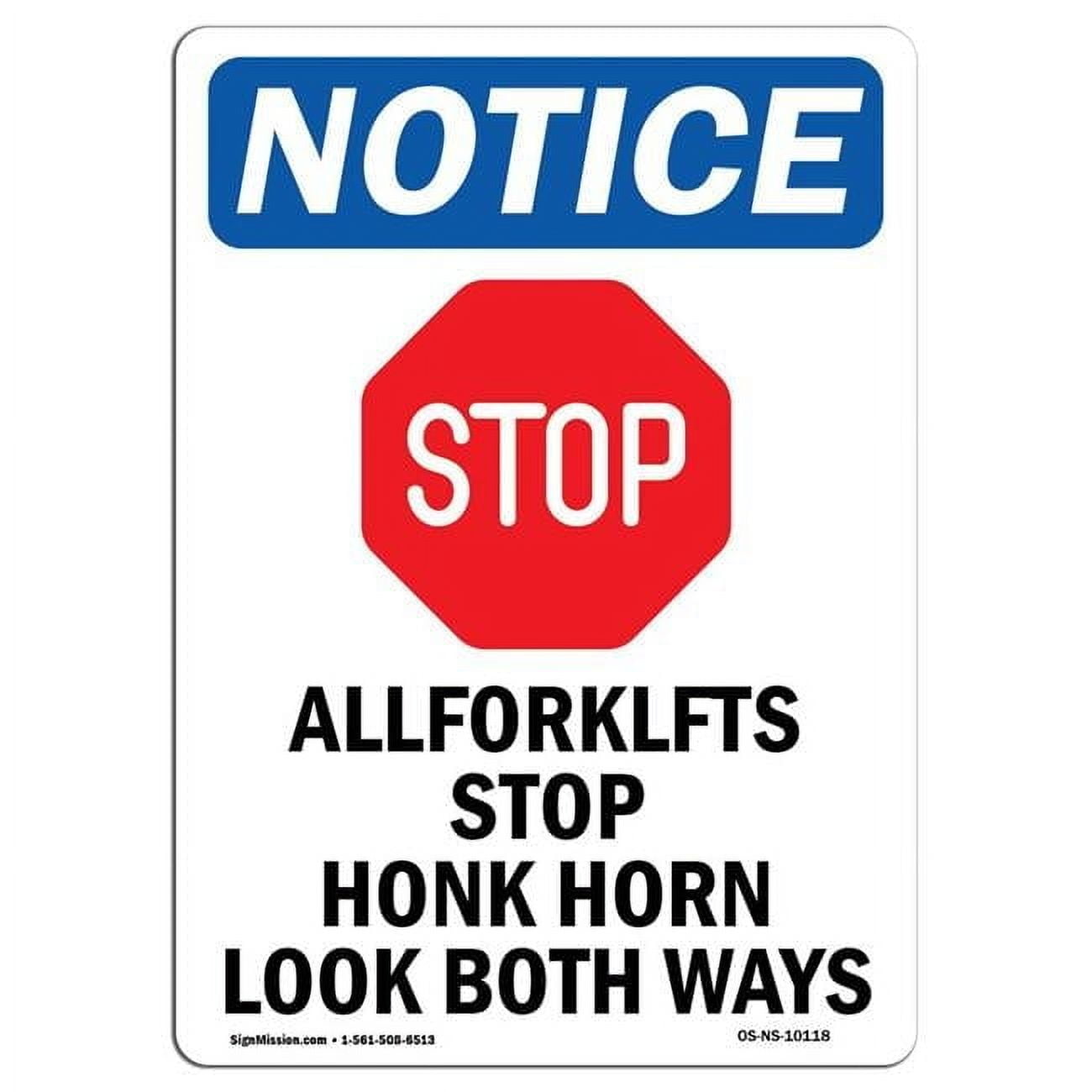 7 x 10 in. OSHA Notice Sign - All Forklifts Stop - Walmart.com