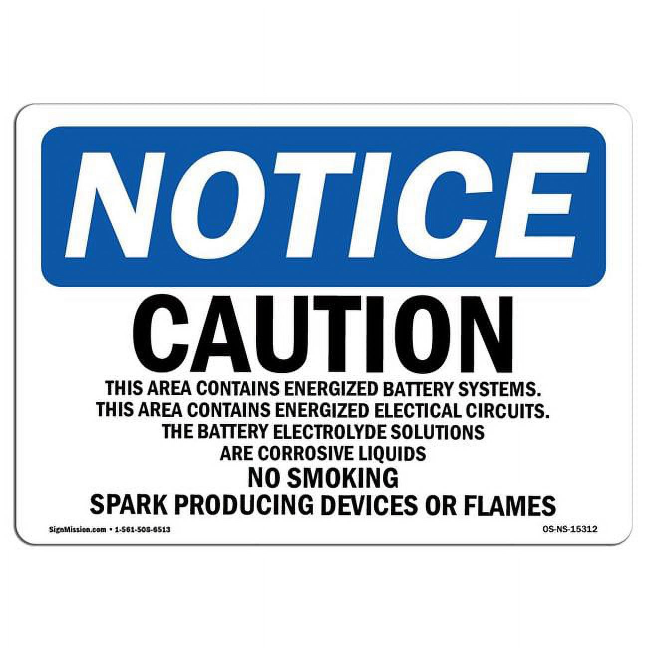 7 x 10 in. OSHA Notice Sign - Caution This Area Contains Energized ...
