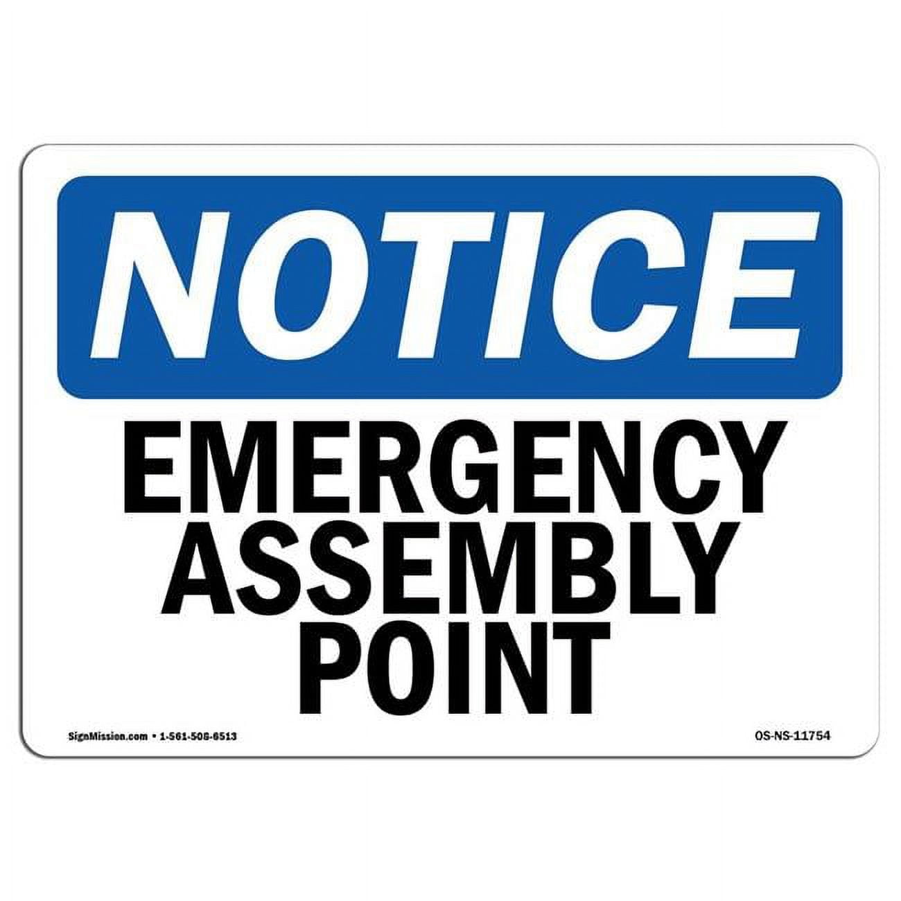 7 x 10 in. OSHA Notice Sign - Emergency Assembly Point - Walmart.com