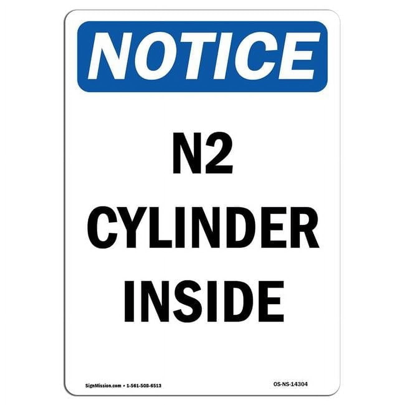 7 x 10 in. OSHA Notice Sign - N2 Cylinder Inside - Walmart.com