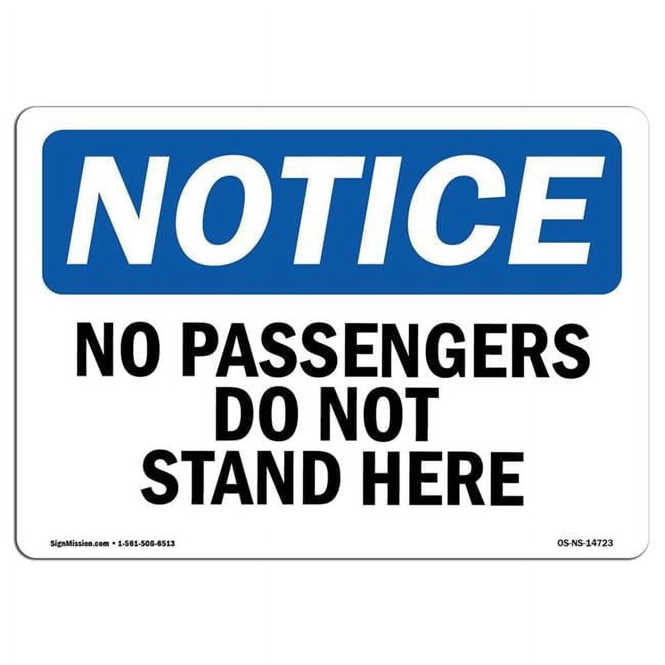 7 x 10 in. OSHA Notice Sign - No Passengers Do Not Stand Here - Walmart.com