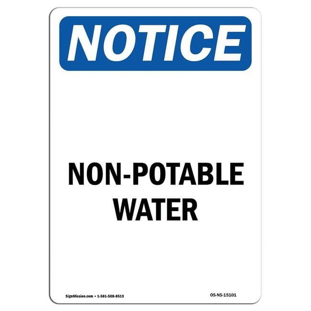 7 x 10 in. OSHA Notice Sign - Non-Potable Water - Walmart.com