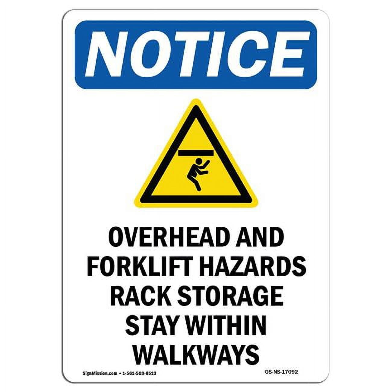 7 x 10 in. OSHA Notice Sign - Overhead & Forklift - Walmart.com