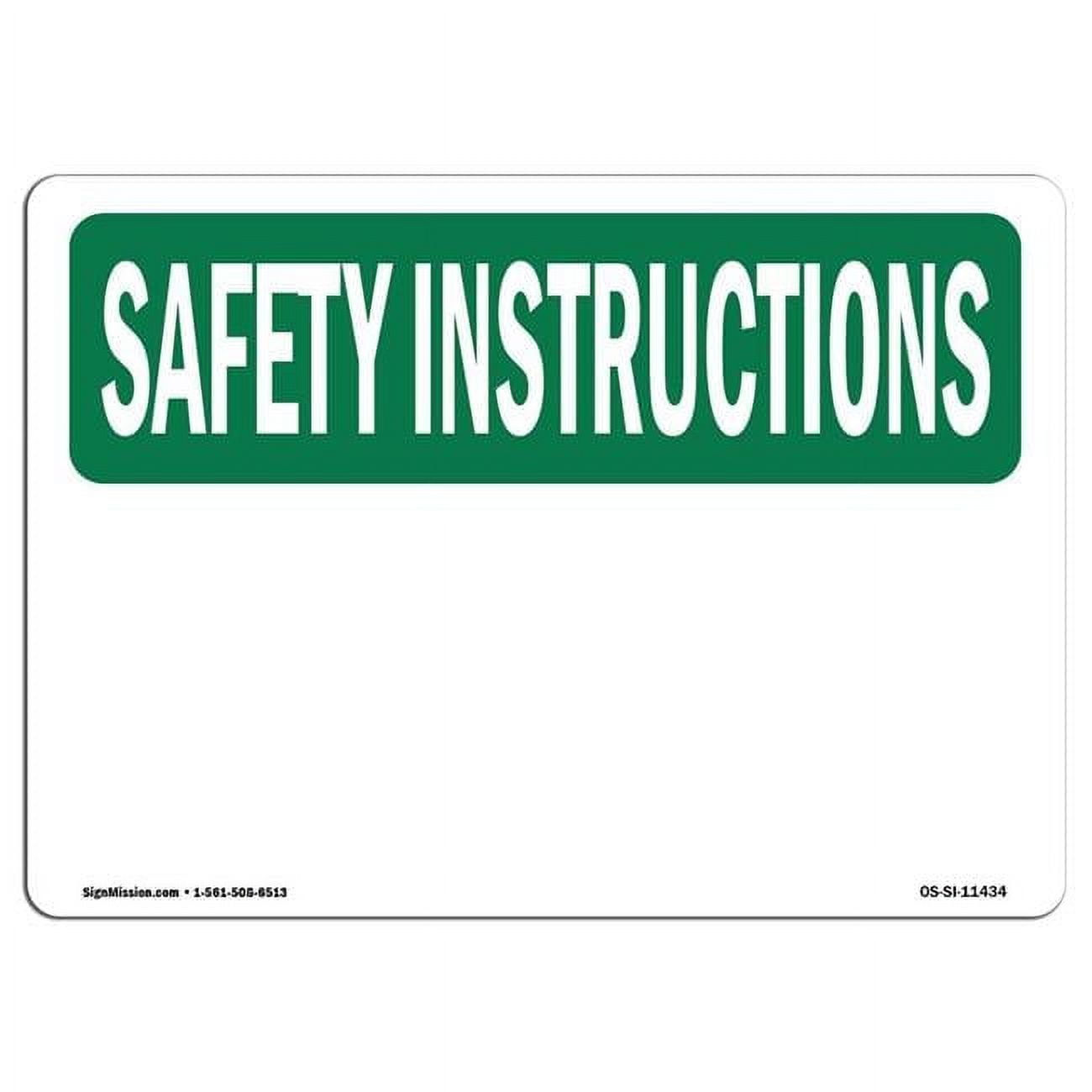 7 x 10 in. OSHA Safety Instructions Sign - Code of Mine Signals 1 Bell ...