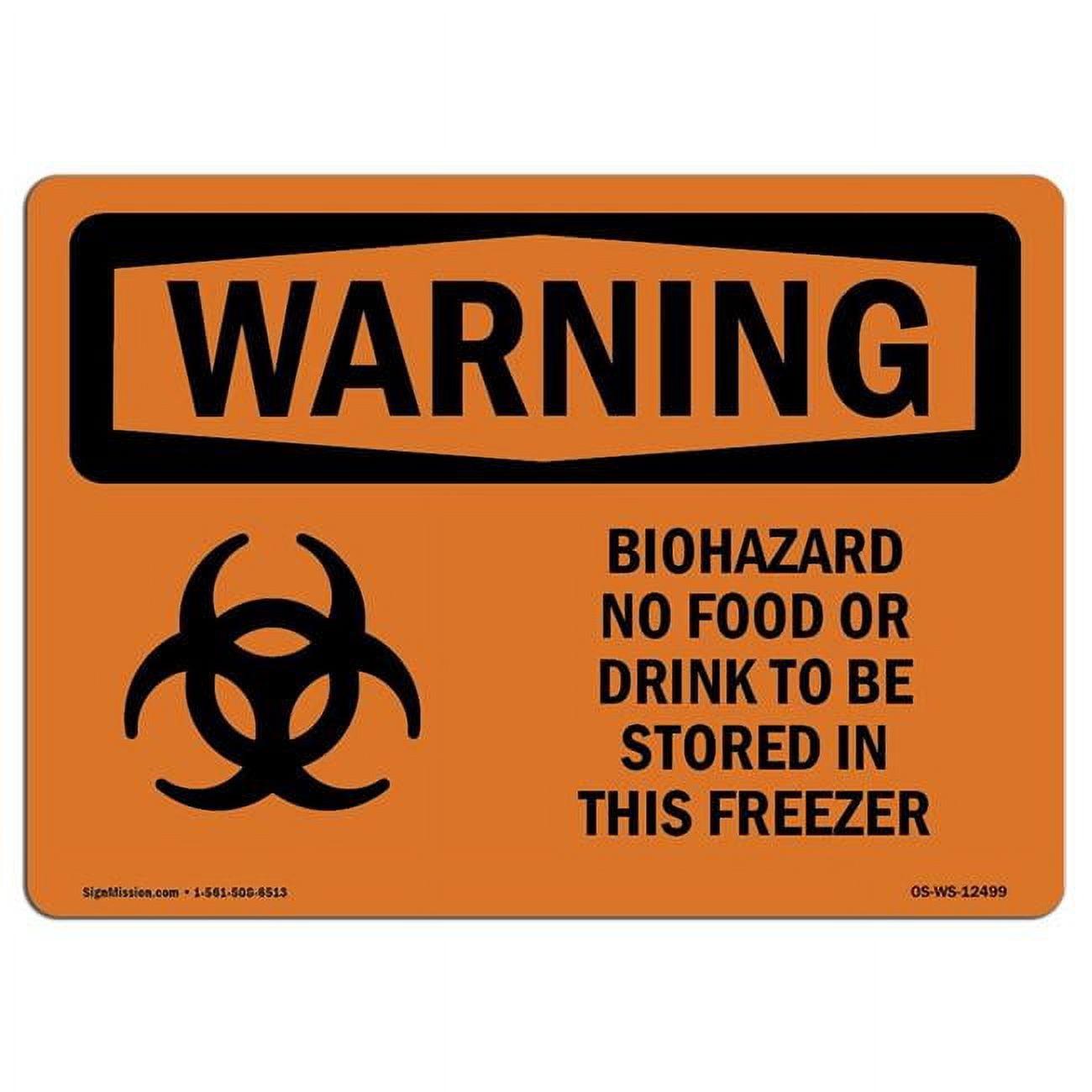 7 x 10 in. OSHA Warning Sign - Biohazard No Food or Drink - Walmart.com