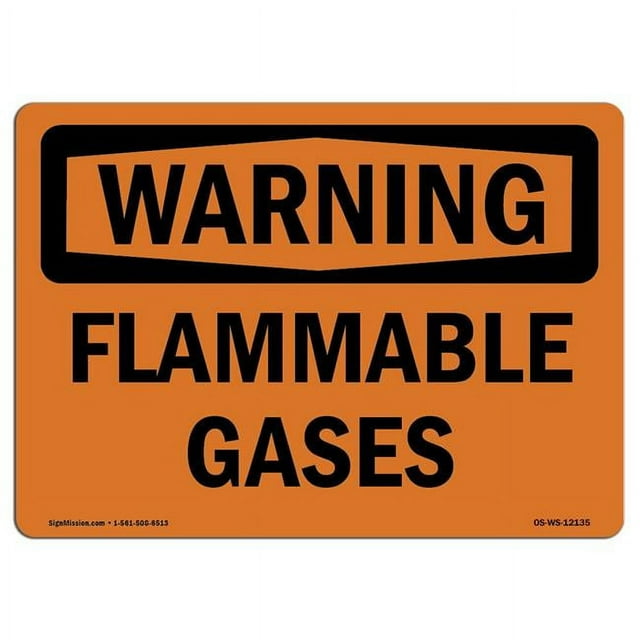 7 x 10 in. OSHA Warning Sign - Flammable Gases - Walmart.com