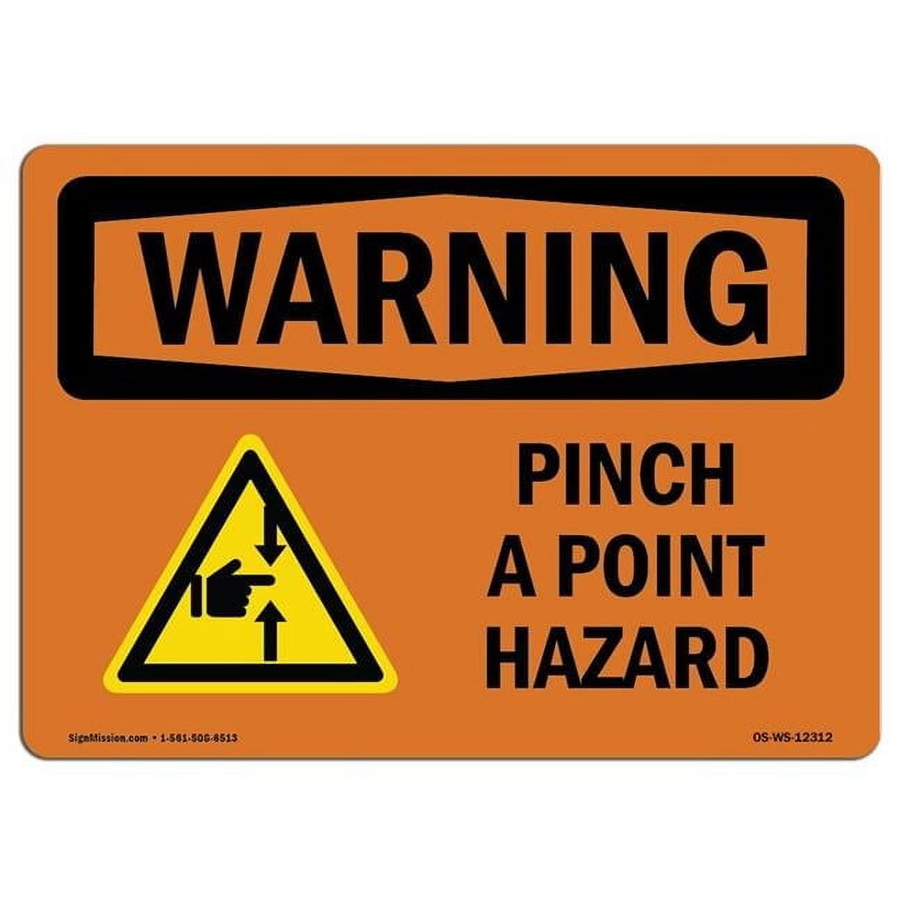 7 x 10 in. OSHA Warning Sign - Pinch Point Hazard with Symbol - Walmart.com