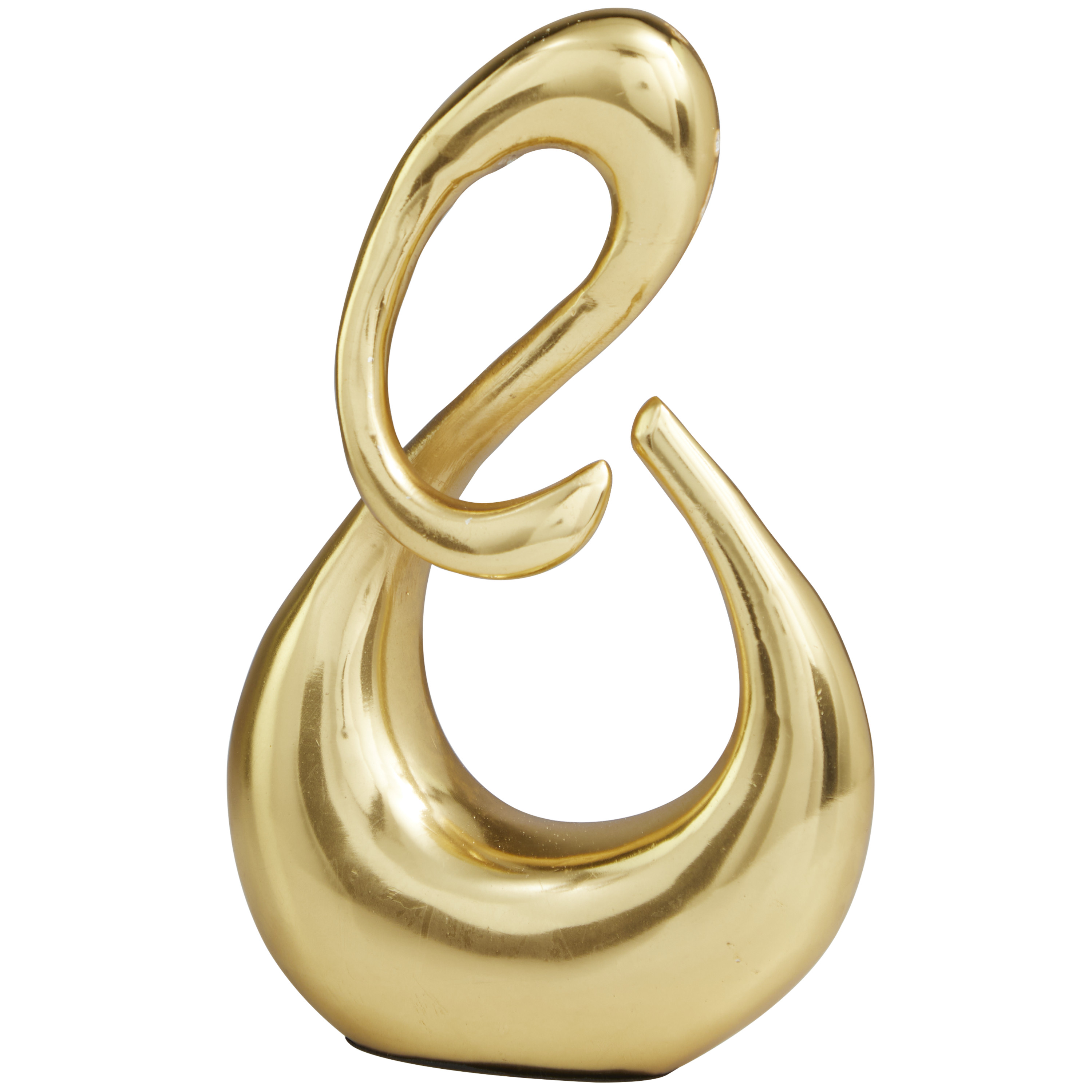 7" x 12" Gold Aluminum Swirl Abstract Sculpture, by DecMode - Walmart.com